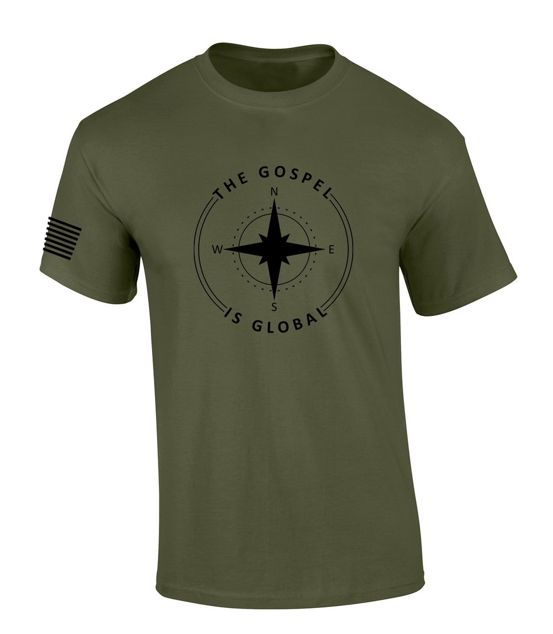 The Gospel Is Global Compass Cross Bible Scripture Mens Christian ...