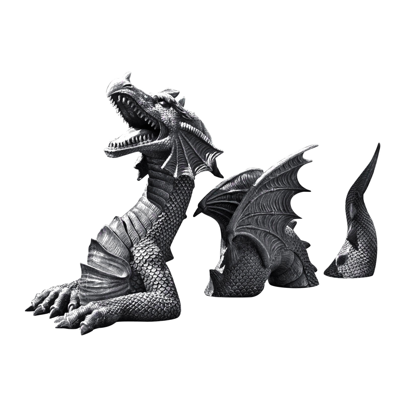 The Gothic Dragon of Castal Moat Statue Through Pond, Mantlepiece ...