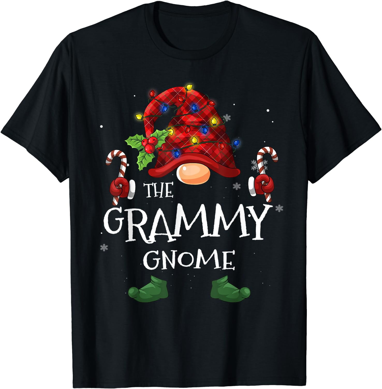 The Grammy Gnome Buffalo Plaid Christmas Tree Light T-Shirt - Walmart.com