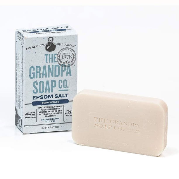 The Grandpa Soap Company Epsom Salt Soda Deep Cleanse Bar Soap 4.25 Oz ...