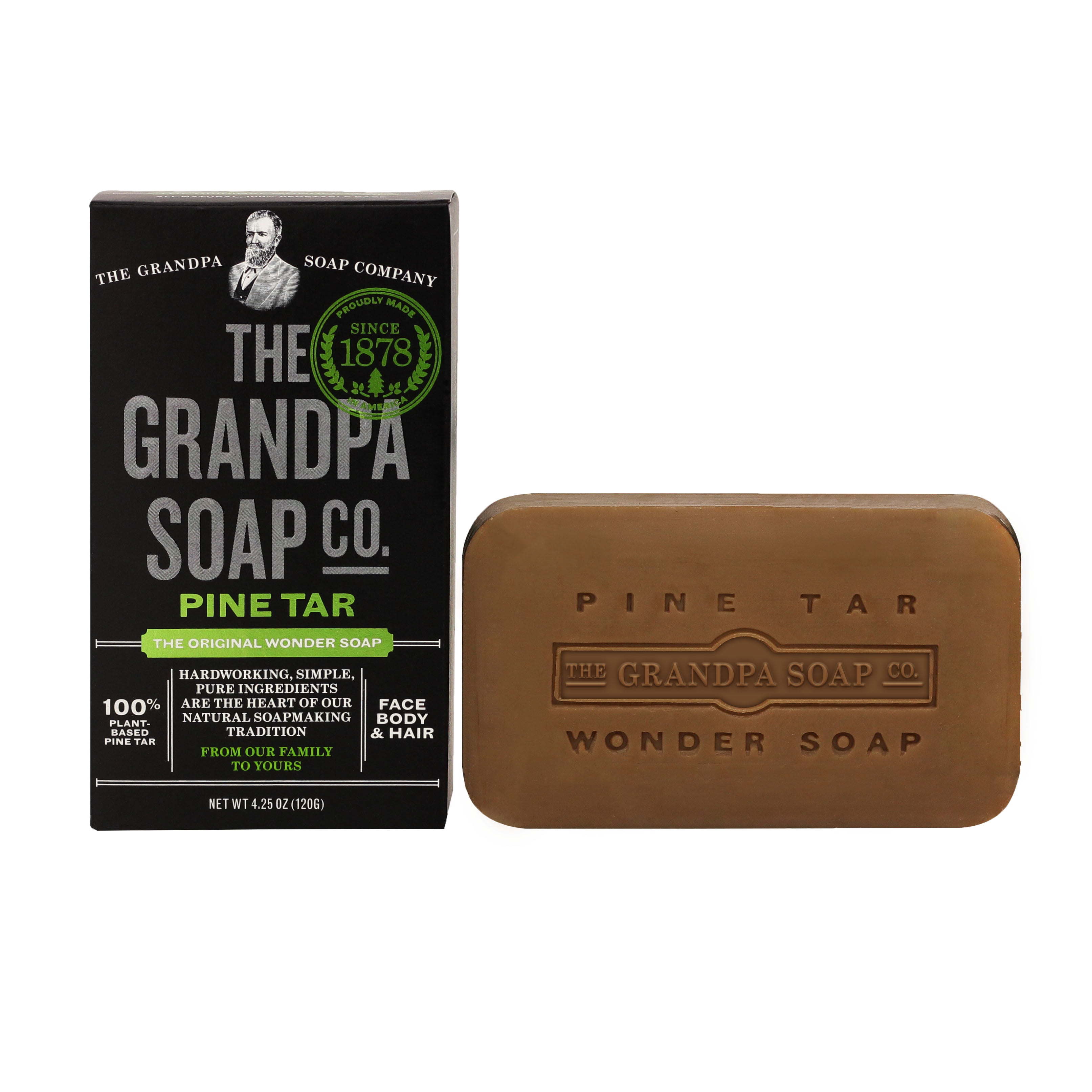 Natural Grandpa Soap Company Pine Tar Bar Soap 4.25 oz - Walmart.com