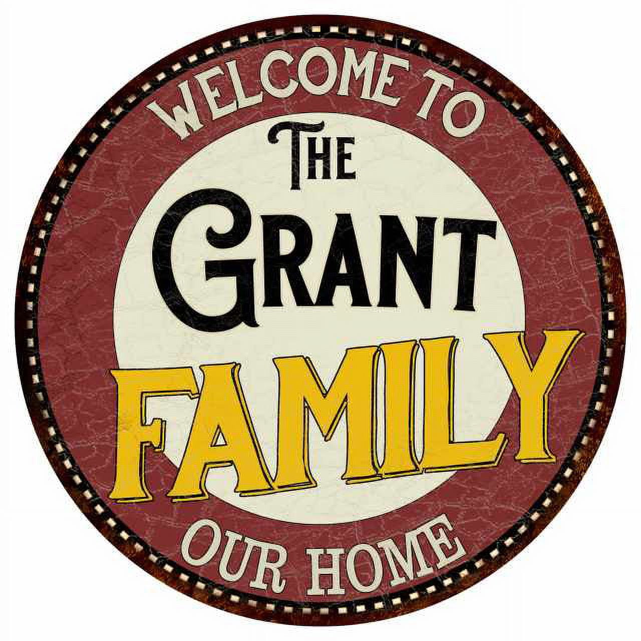 The Grant Family 12" Round Metal Sign Kitchen Game Room Décor ...