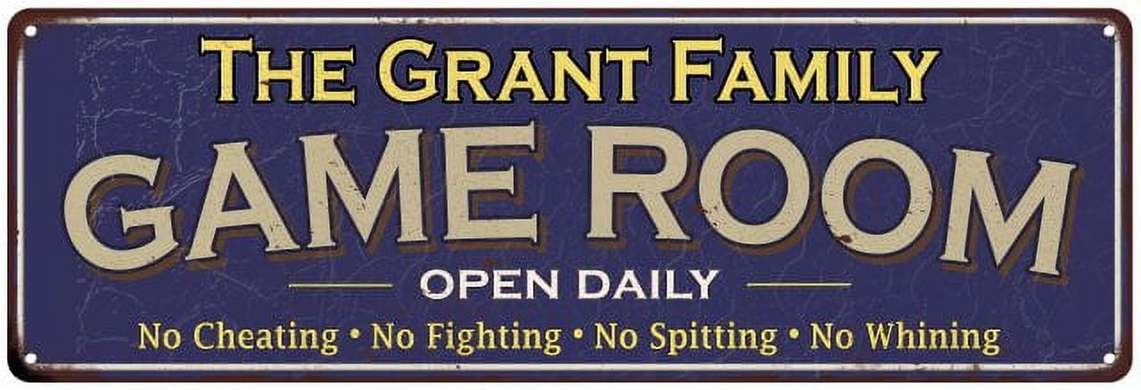 The Grant Family Blue Game Room Metal 8x24 Sign 108240037194 - Walmart.com