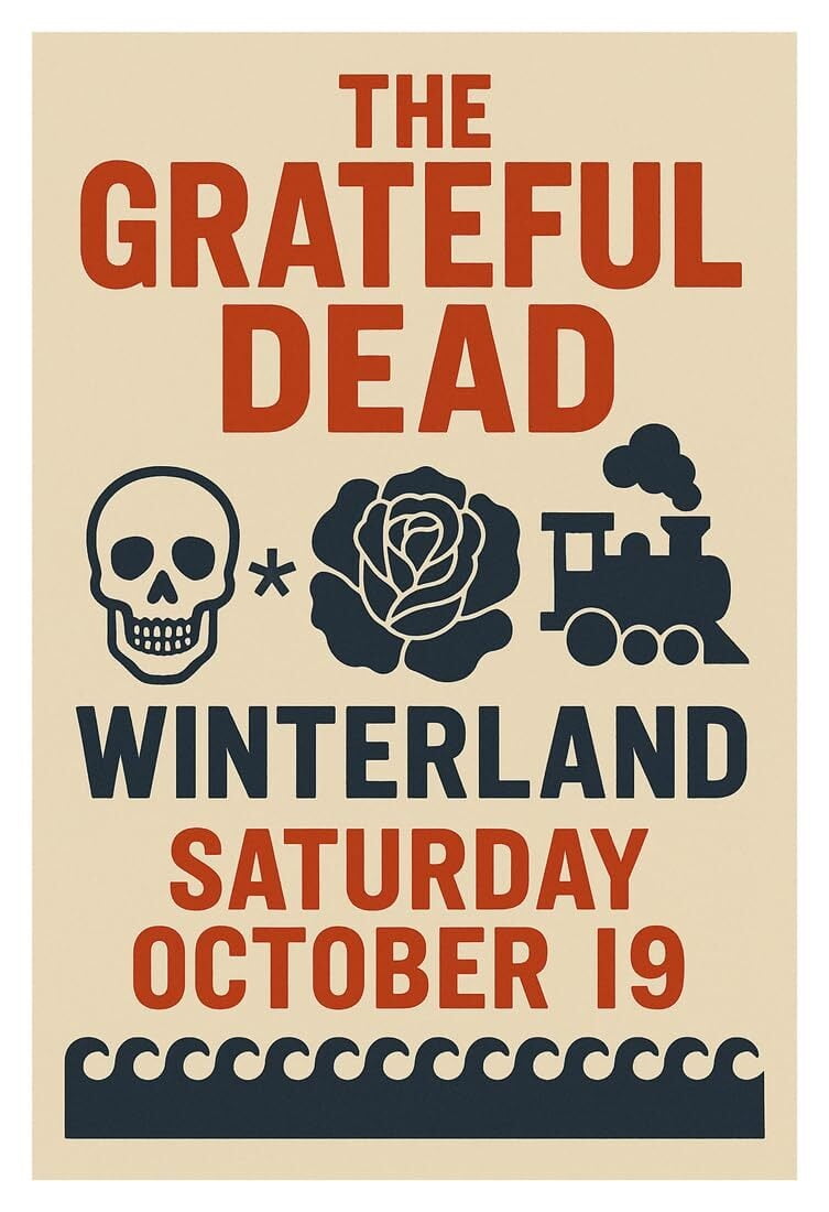 The Grateful Dead Poster, Concert at Winterland Arena, Saturday ...