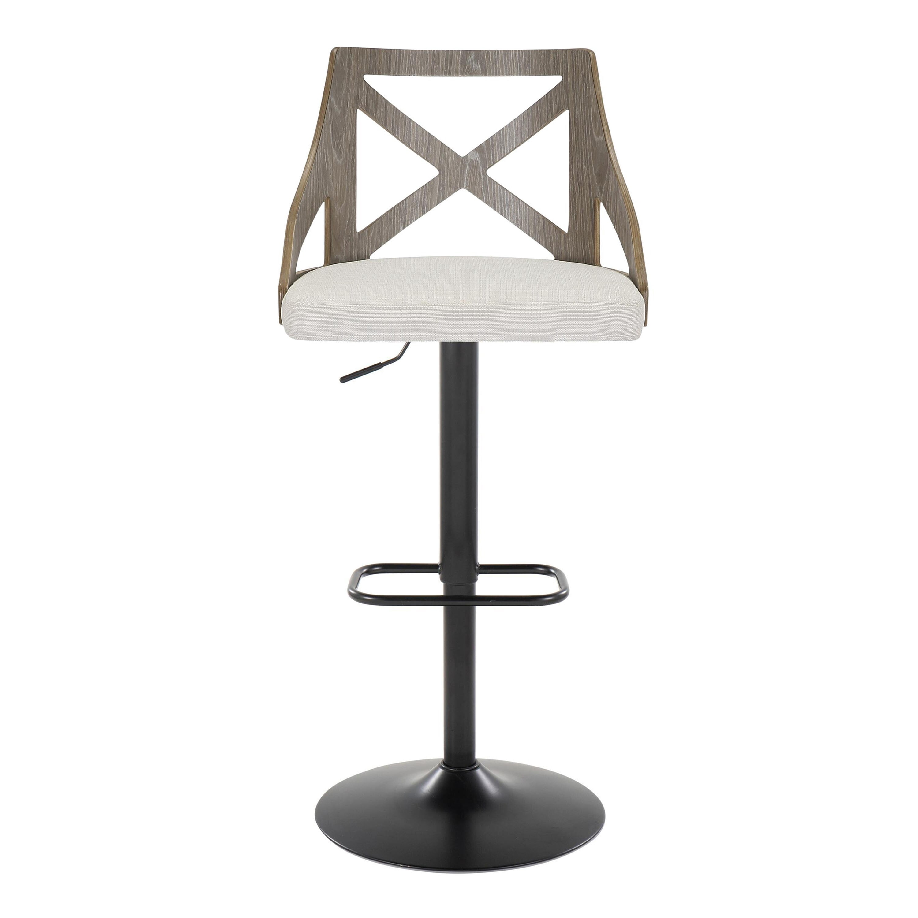The Gray Barn Charlotte Adjustable Bar Stool with Rounded Rectangular ...
