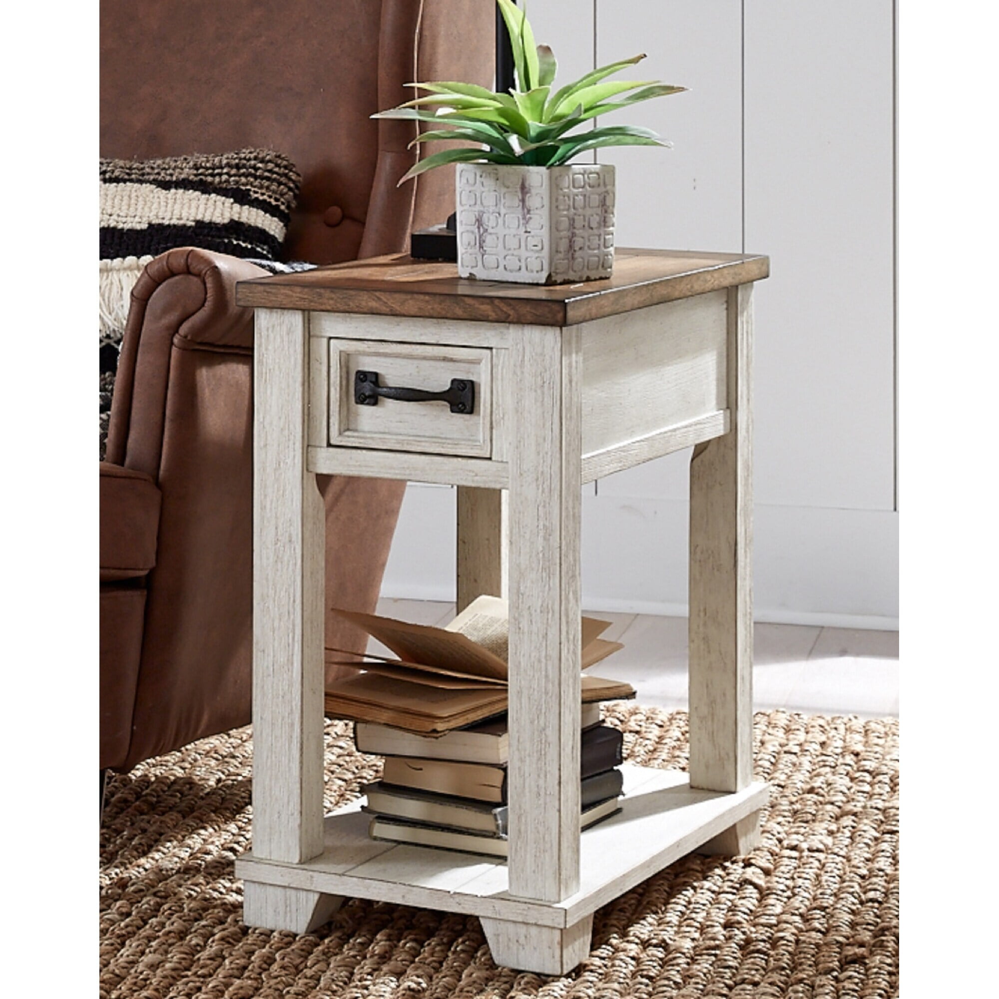 The Gray Barn Natural Two-tone Wood Chairside End Table - Walmart.com