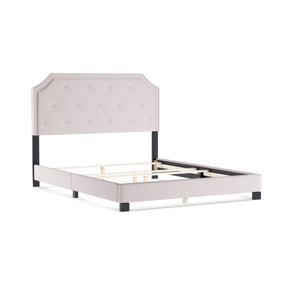 The Gray Barn Whitegrit Contemporary Upholstered Bed Beige Full ...