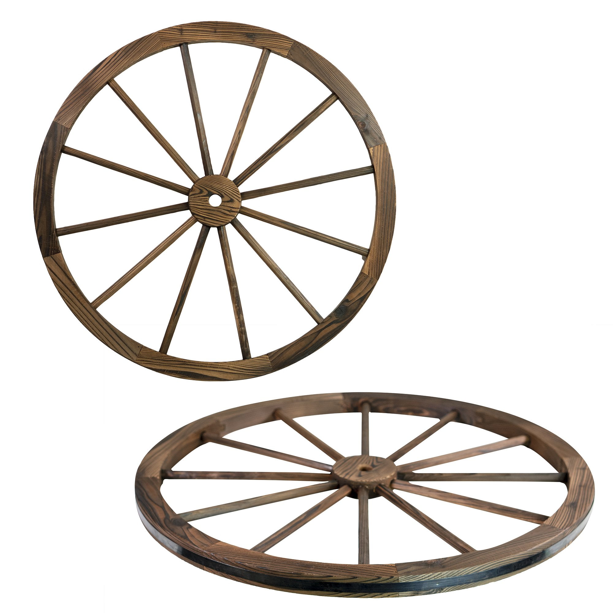 The Gray Barn Zephyr Grange Wooden Wagon Wheel with Rustic Finish (Set of 2) - Walmart.com