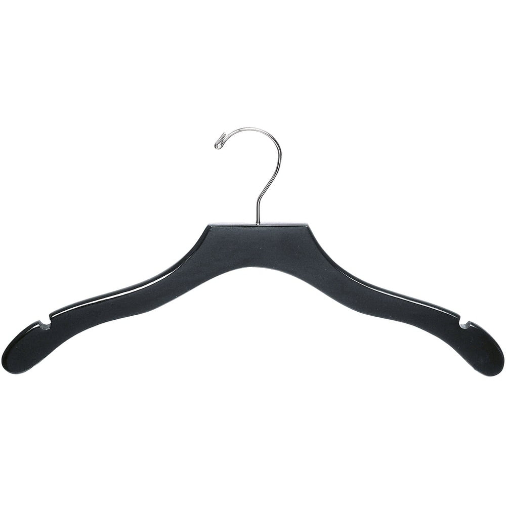 The Great American Hanger Company Black Wavy Top Hanger with Notches ...