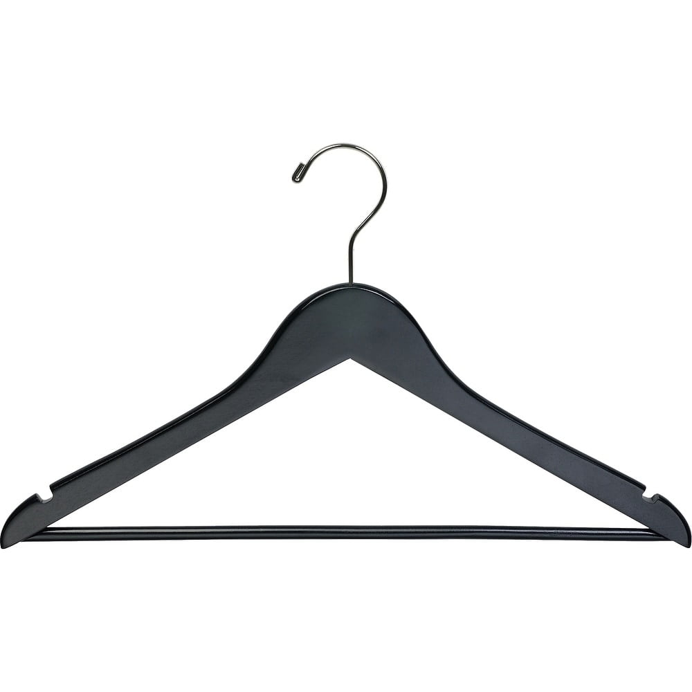 The Great American Hanger Company Black Wooden Suit Hangers with Solid ...