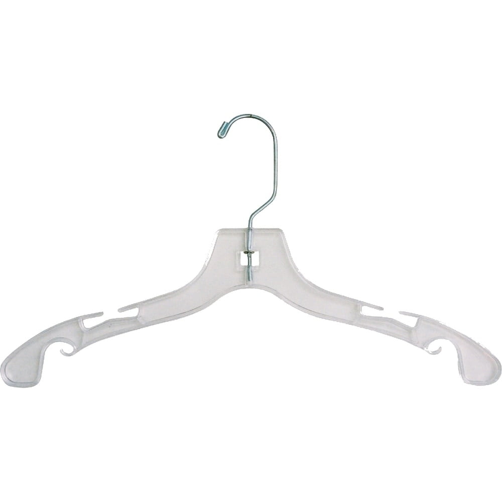 The Great American Hanger Company Clear Plastic Kids Top Hanger, Flat ...