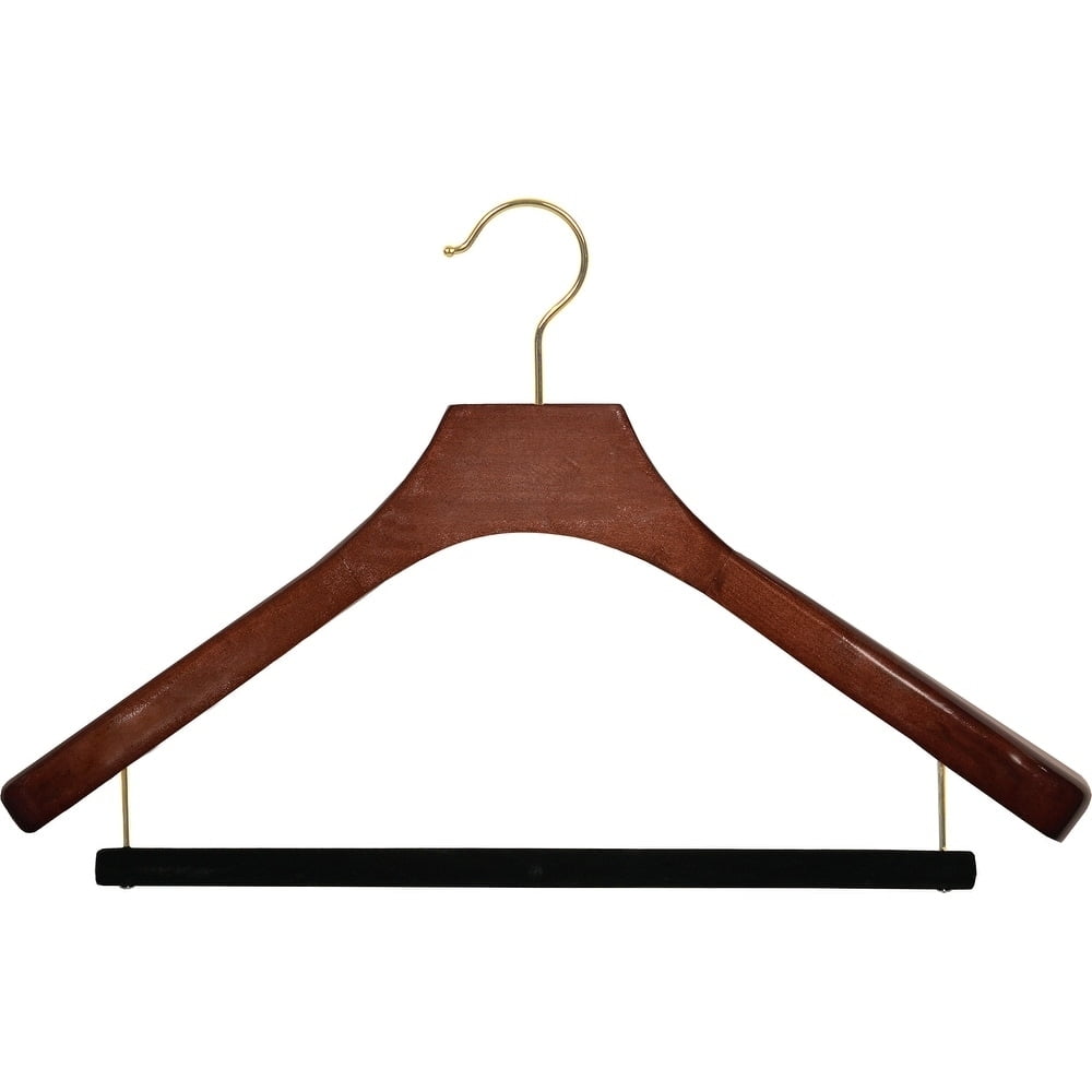 The Great American Hanger Company Deluxe Wooden Suit Hanger with Velvet ...