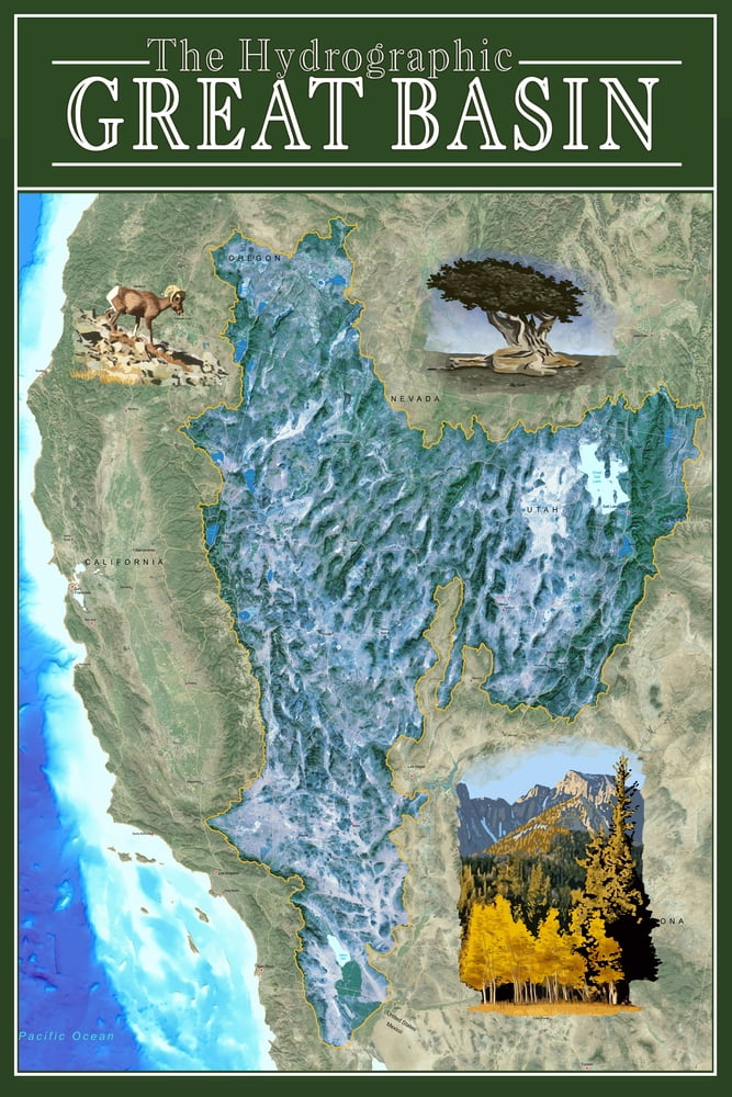 The Great Basin National Park, Map of Boundary (12x18 Wall Art Poster ...