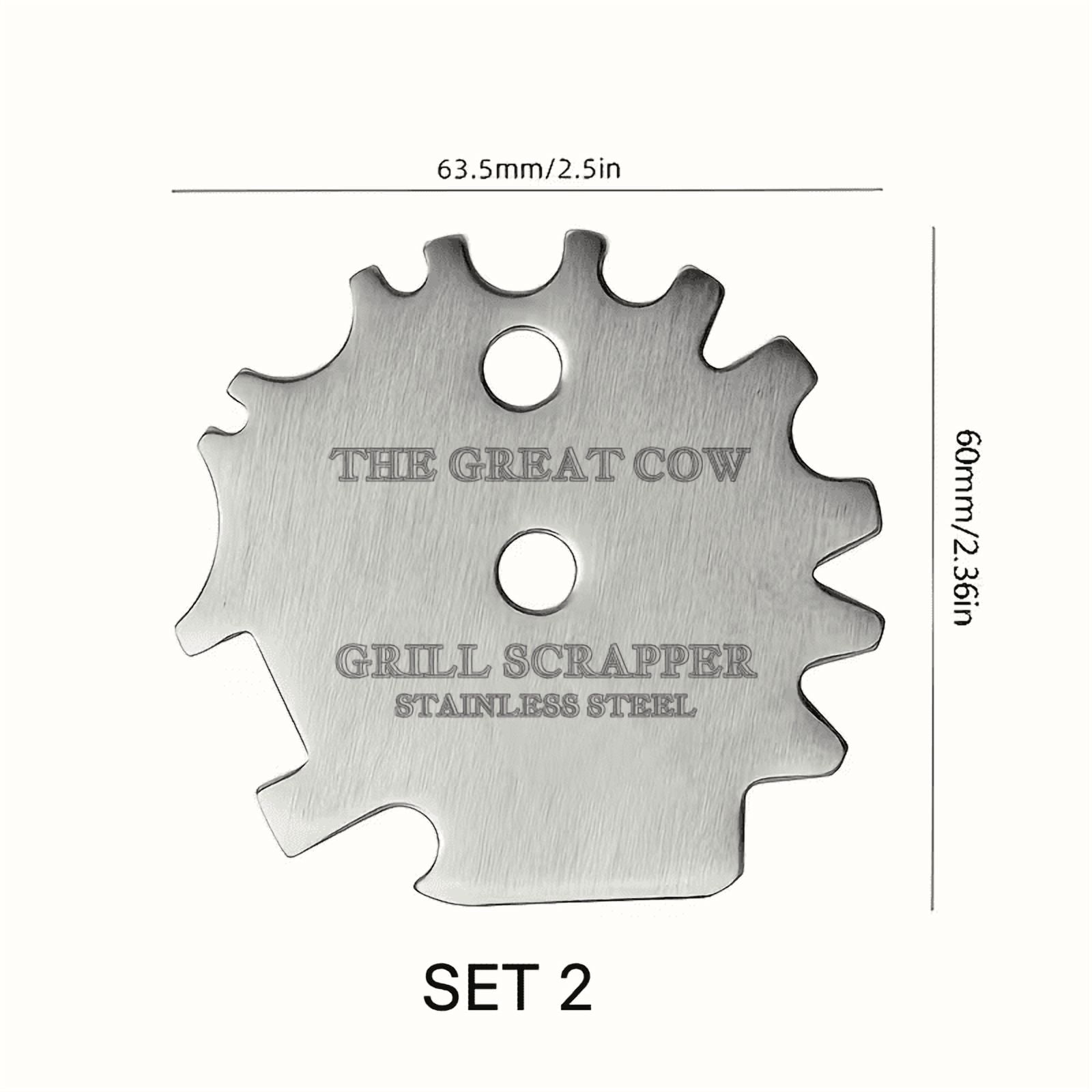 The Great Cow Bristle-Free Stainless Steel BBQ Grill Scraper, 2.5 in ...
