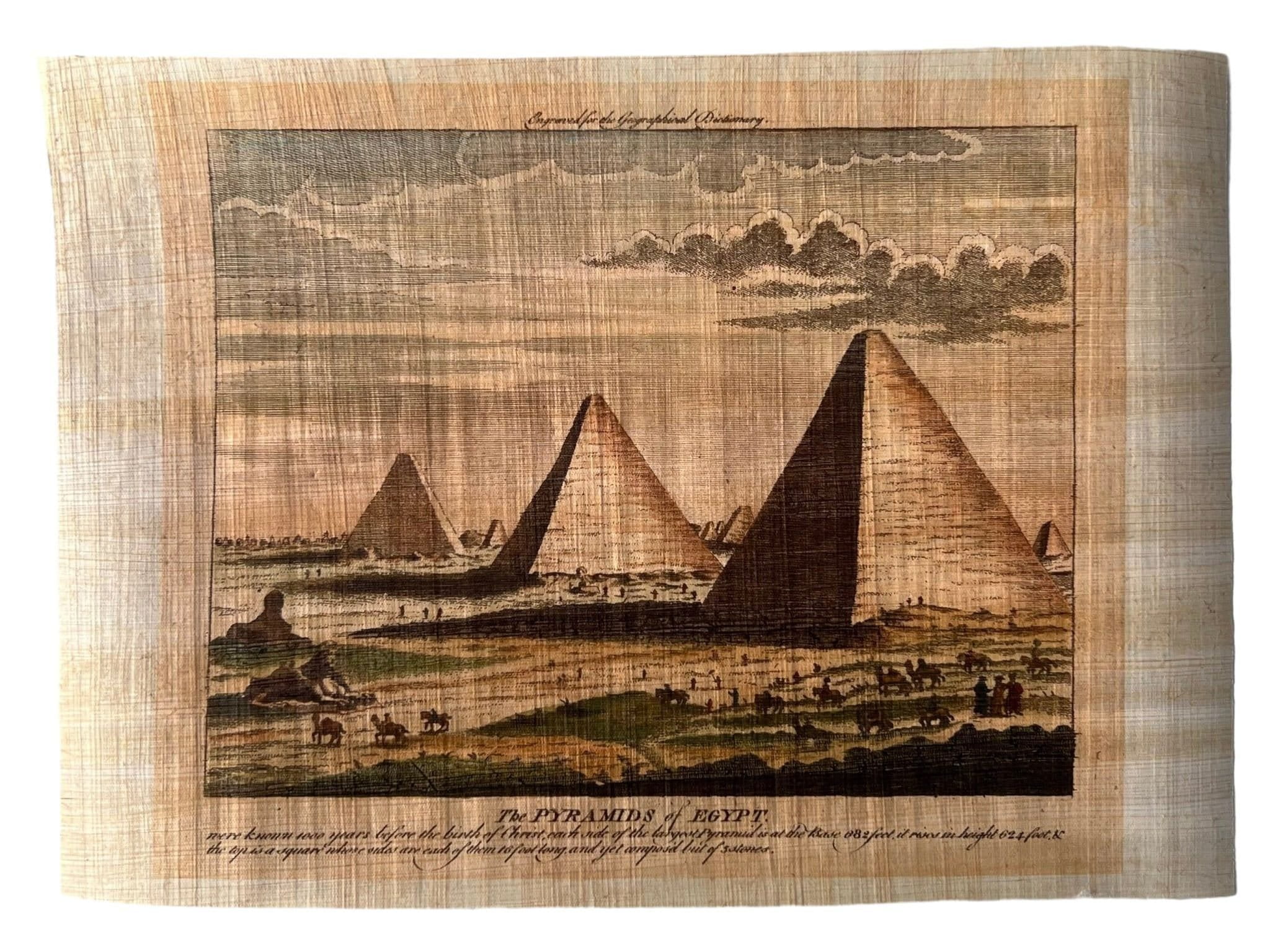 The Great Egyptian Pyramids Printing on Authentic Papyrus, Pyramids of ...