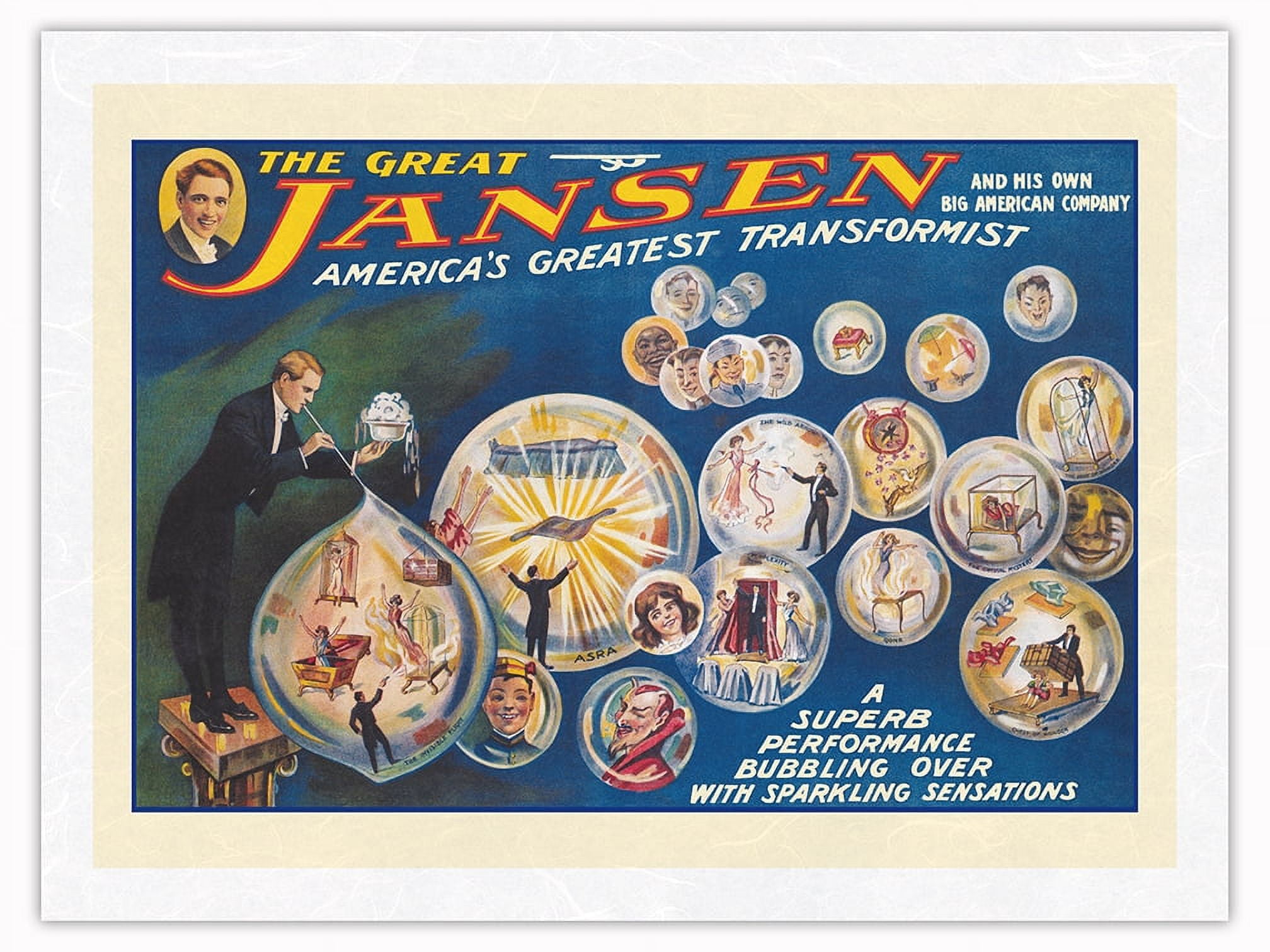 The Great Jansen - America’s Great Transformist - Vintage Magic Poster ...