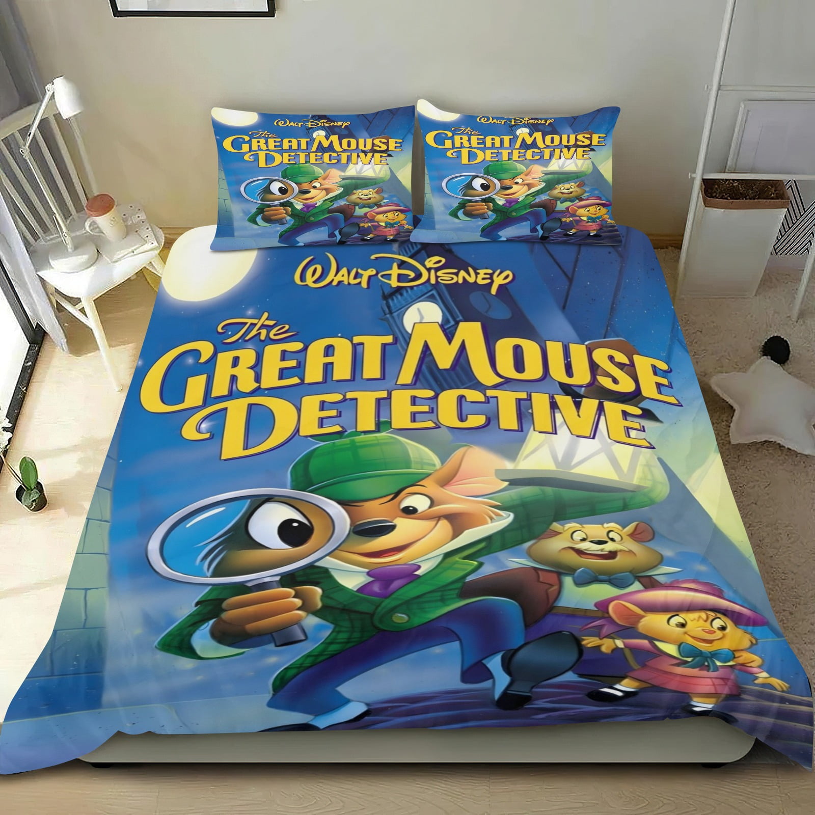The Great Mouse Detective Bed Comforter Set 3 Pieces has an iconic ...