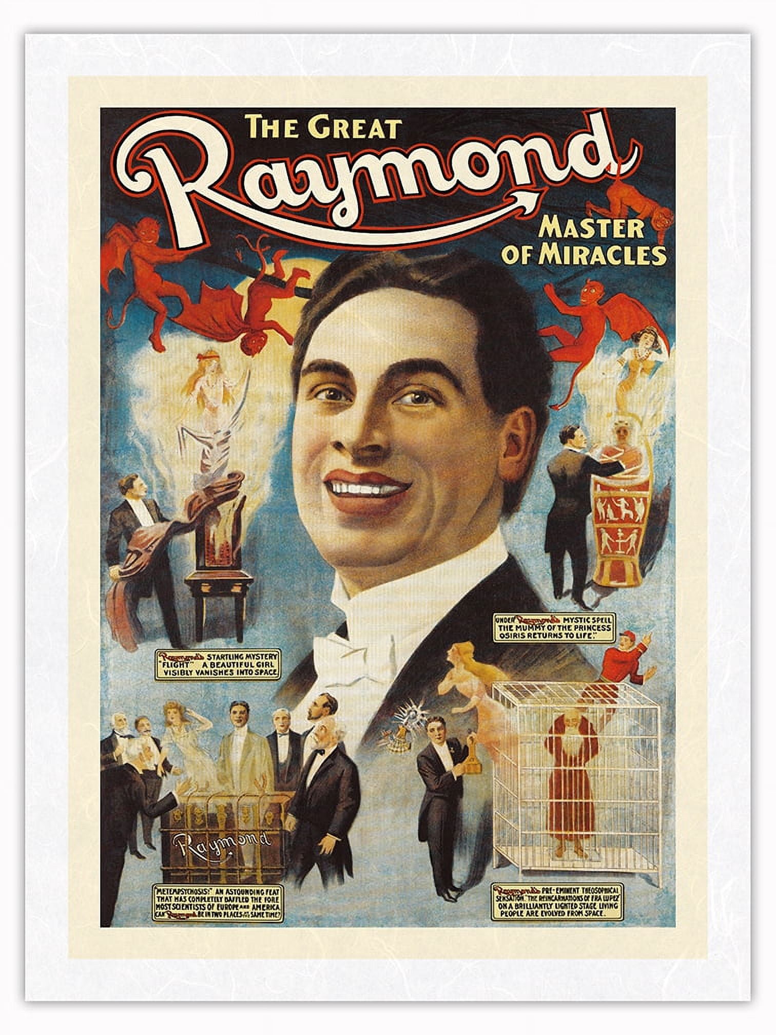 The Great Raymond - Master of Miracles - Vintage Magic Poster c.1920 ...