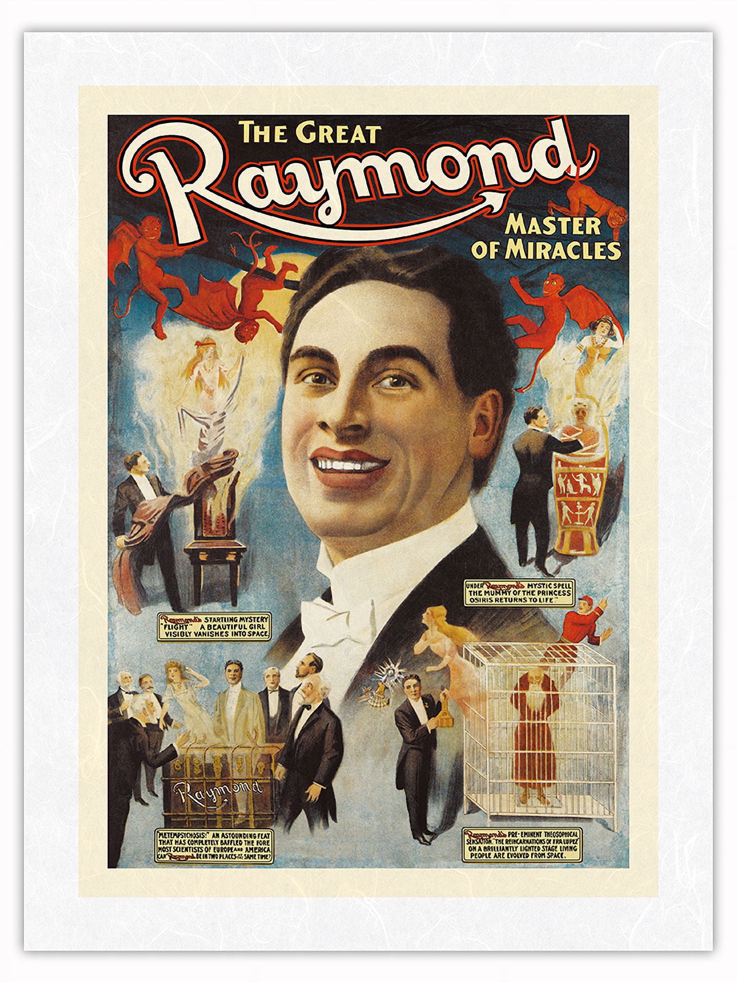 The Great Raymond - Master of Miracles - Vintage Magic Poster c.1920 ...