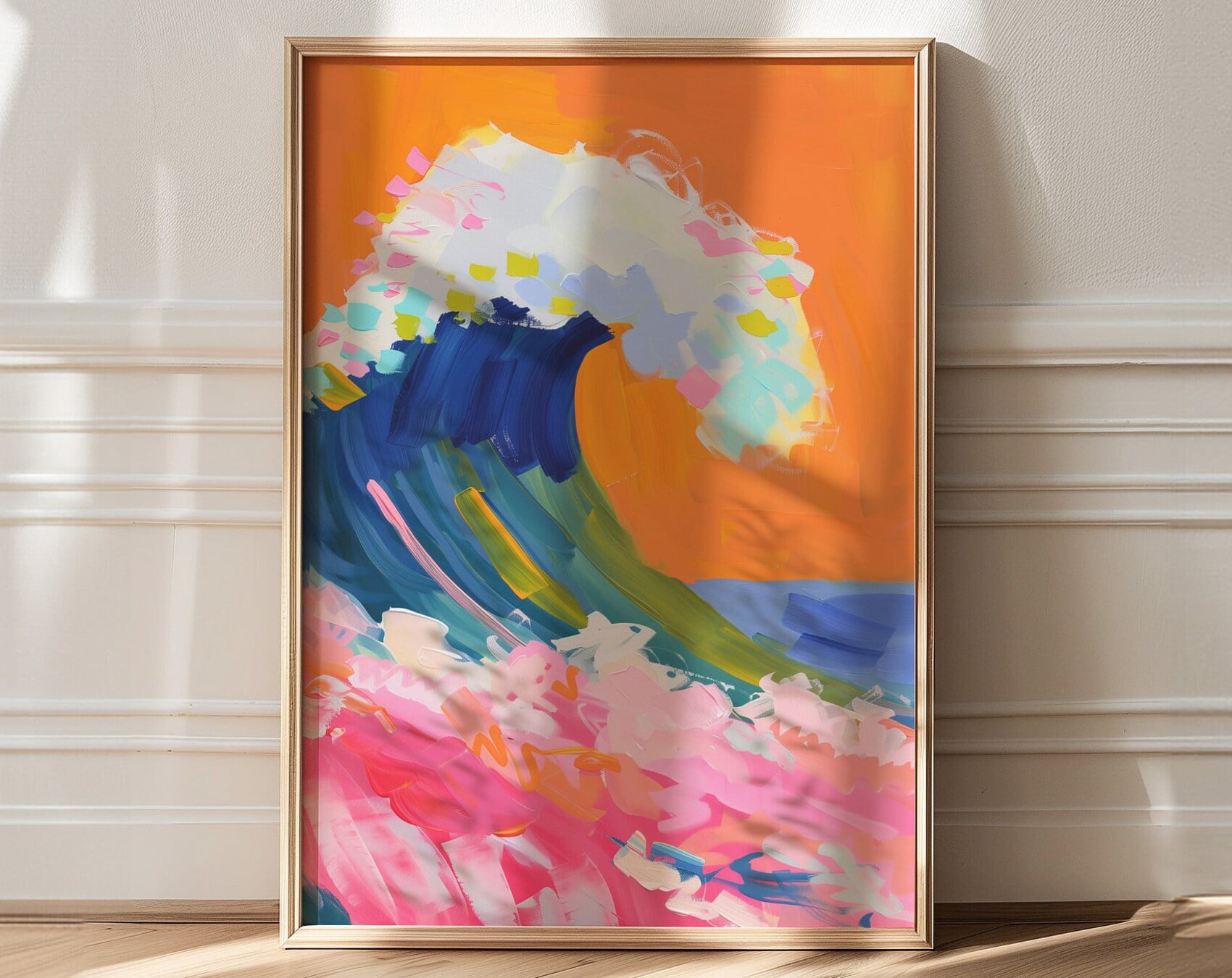 The Great Wave Art Print, Maximalist Wall Art, Costal Decor, Colorful ...