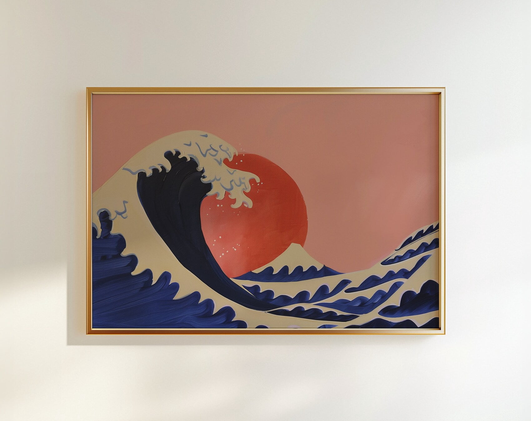 The Great Wave Exhibition Gallery Wall, Maximalist Decor, Pink And Blue ...