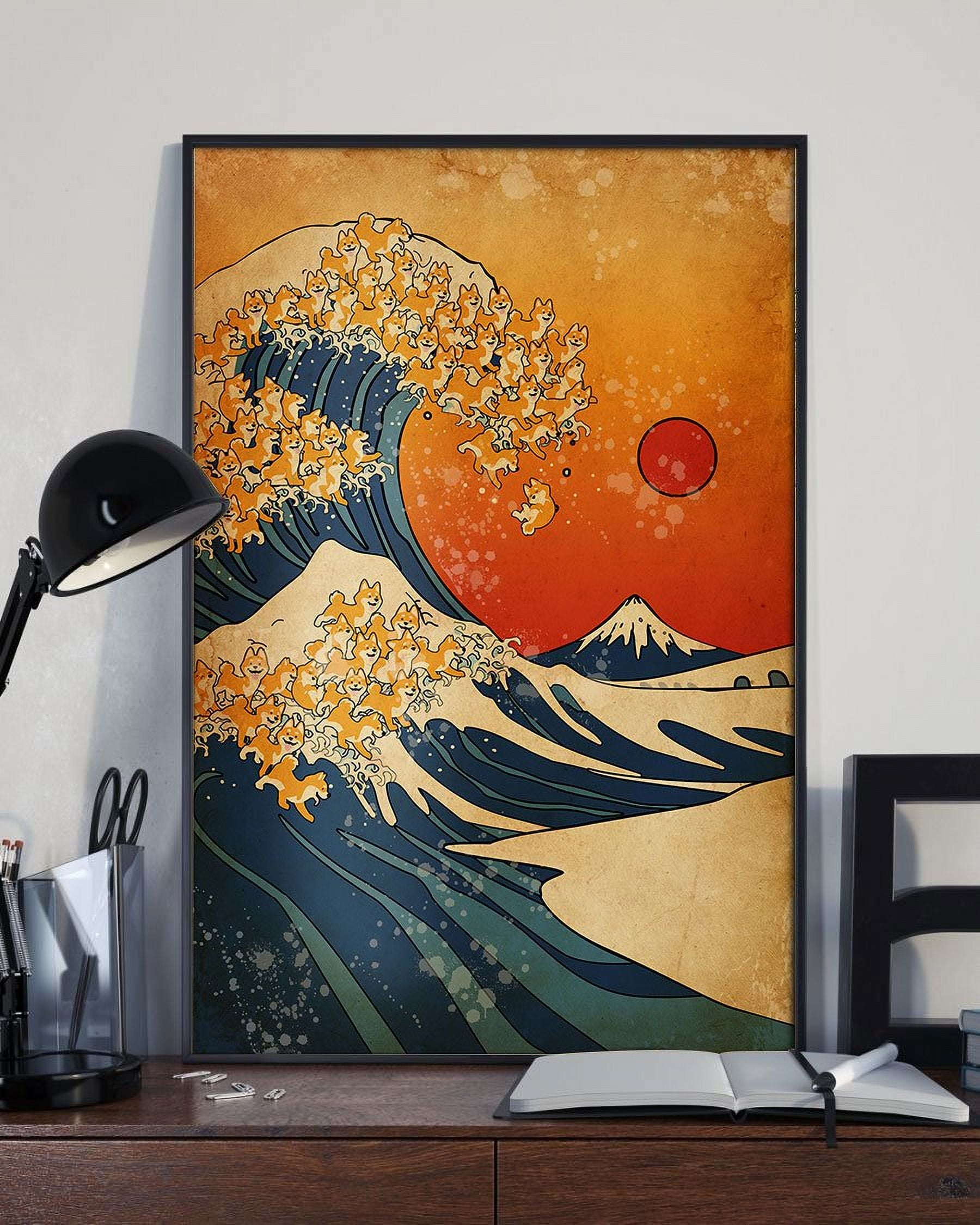 The Great Wave Of Seberian Shiba-inu Poster Matte Wall Art Decor 24 x ...