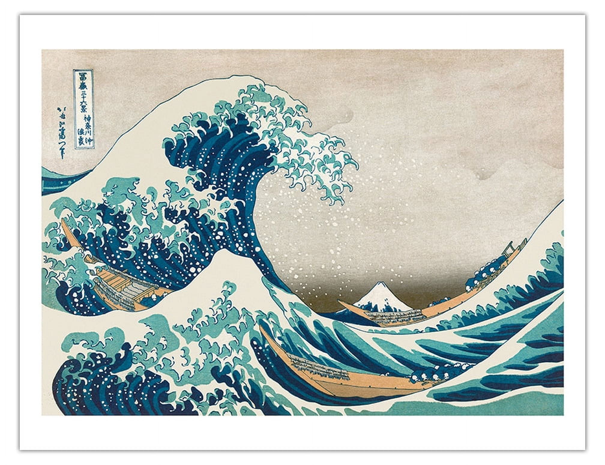 The Great Wave off Kanagawa - Mount Fuji - Vintage Japanese Woodblock ...