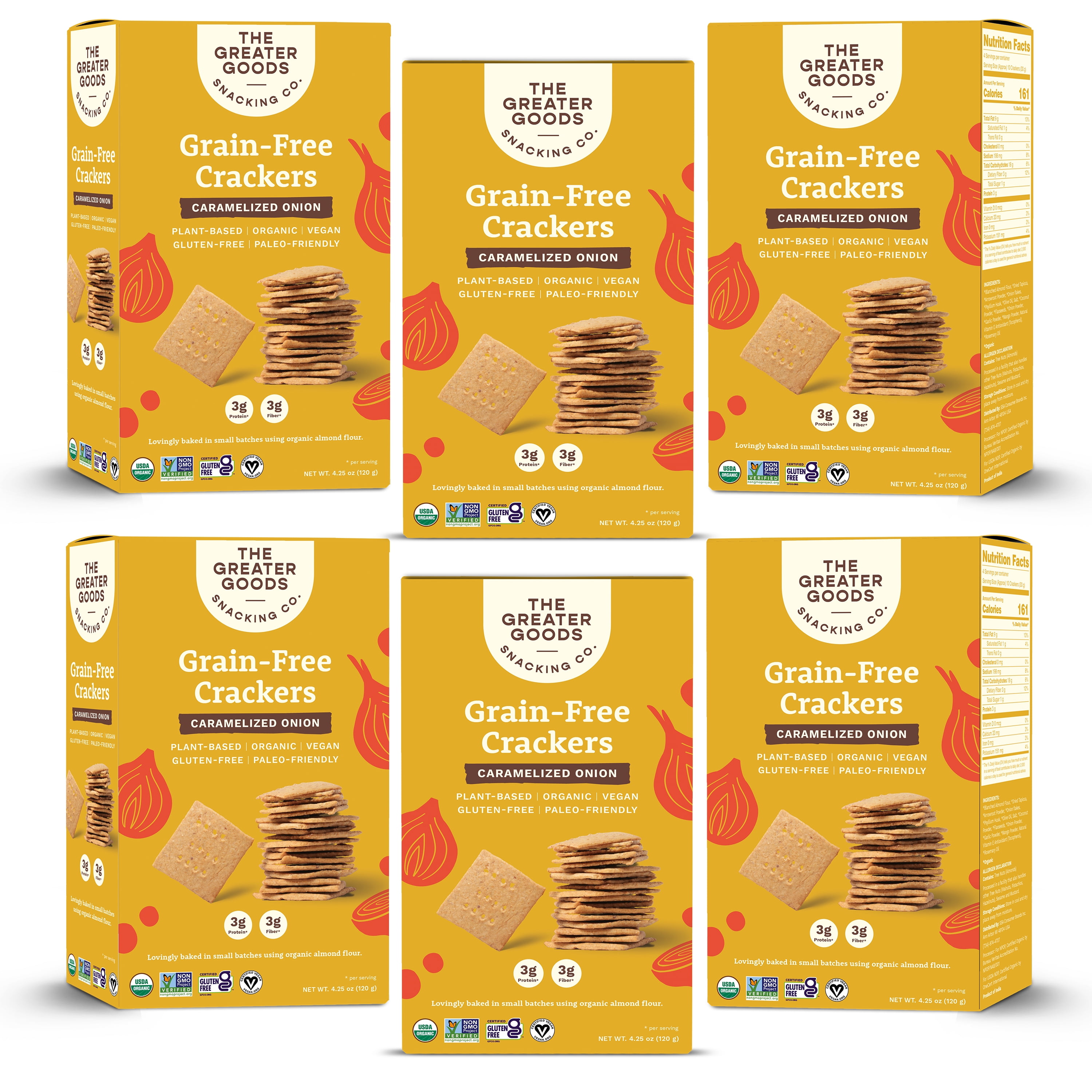 The Greater Goods Snacking Co., Gluten Free Caramelized Onion Crackers ...