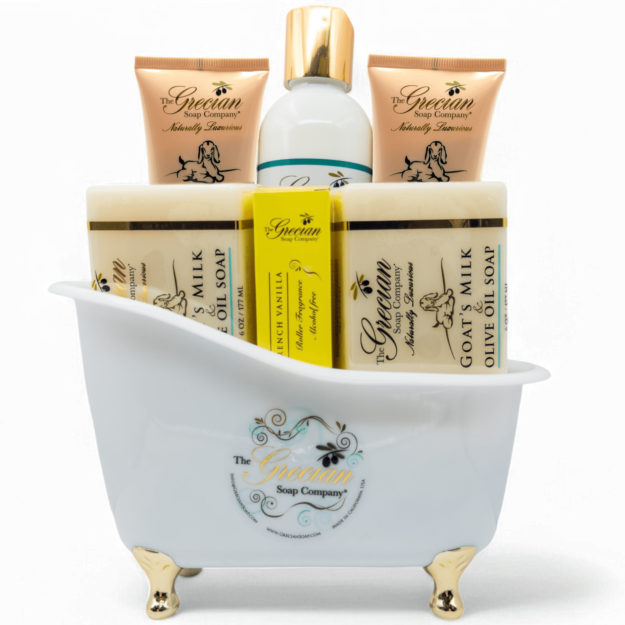 The Grecian Soap Company Creamy Goat's Milk Bath & Body Almond Gift Set ...