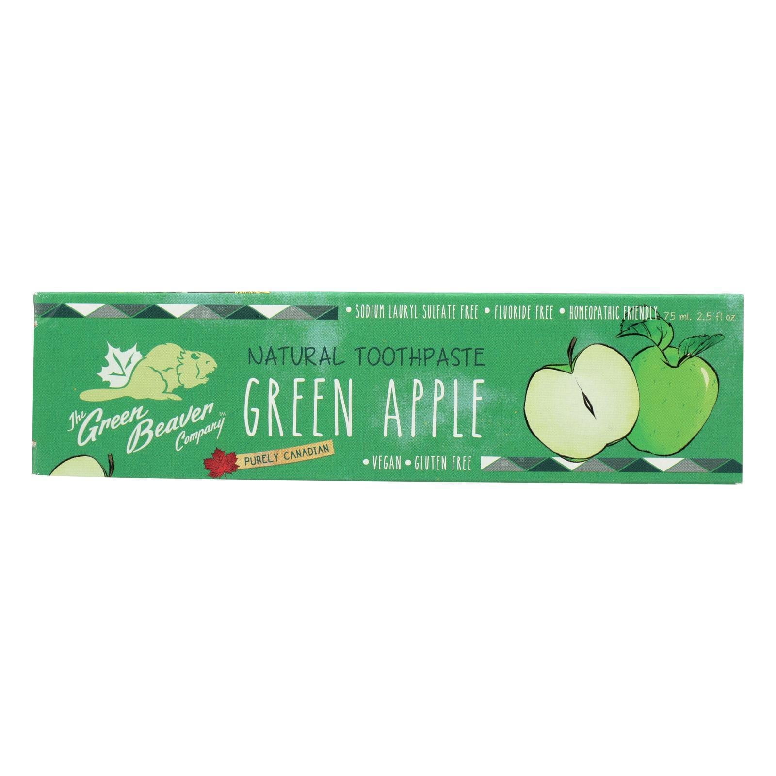 The Green Beaver Toothpaste - Green Apple Toothpaste - Case of 1 - 2.5 ...