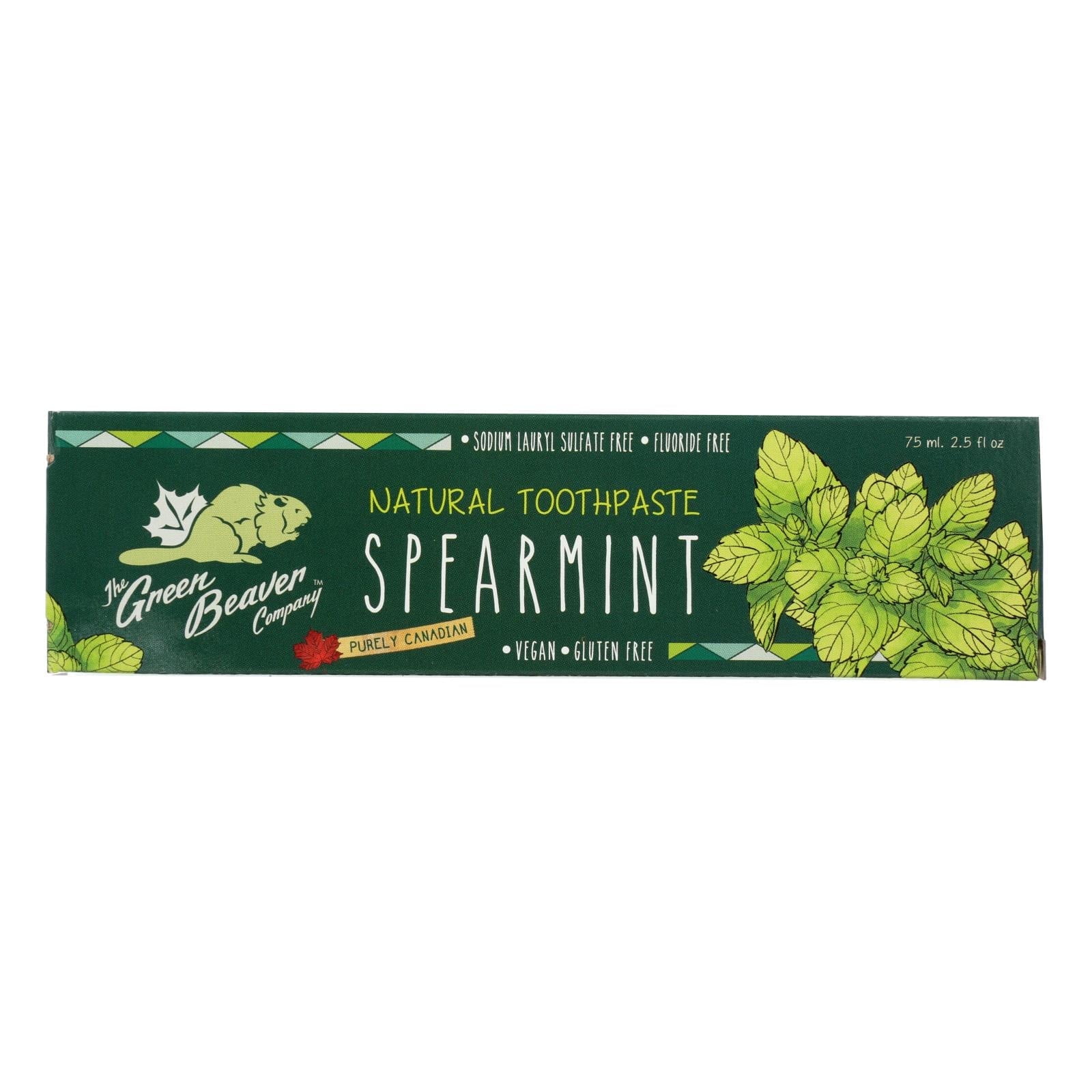 The Green Beaver Toothpaste - Spearmint Toothpaste - Case of 1 - 2.5 fl oz. - Walmart.com