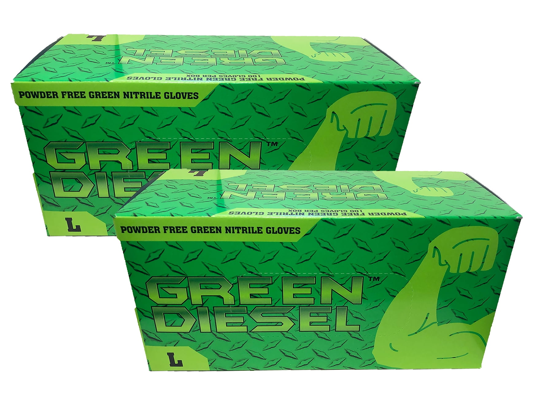 The Green Diesel, Green Nitrile Powder Free Disposable Gloves, 8 MIL ...