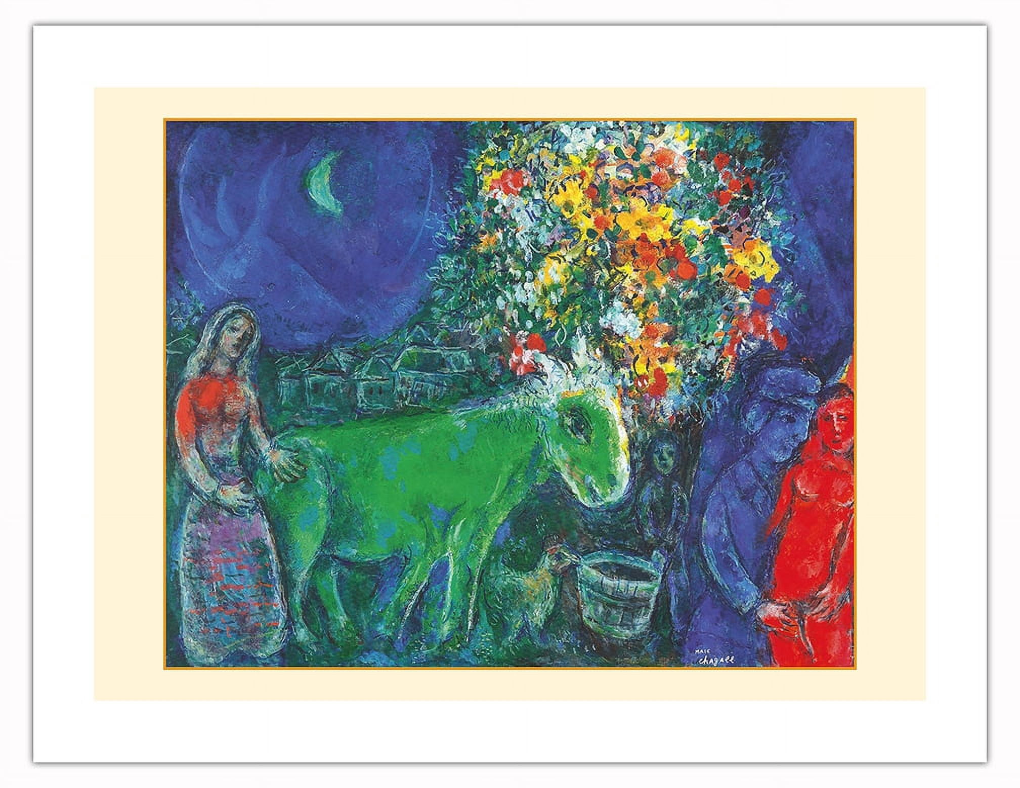The Green Donkey - From an Original Color Painting by Marc Chagall c ...