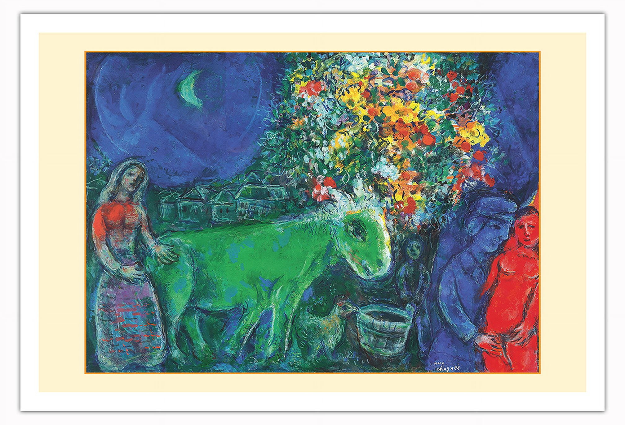 The Green Donkey - From an Original Color Painting by Marc Chagall c ...