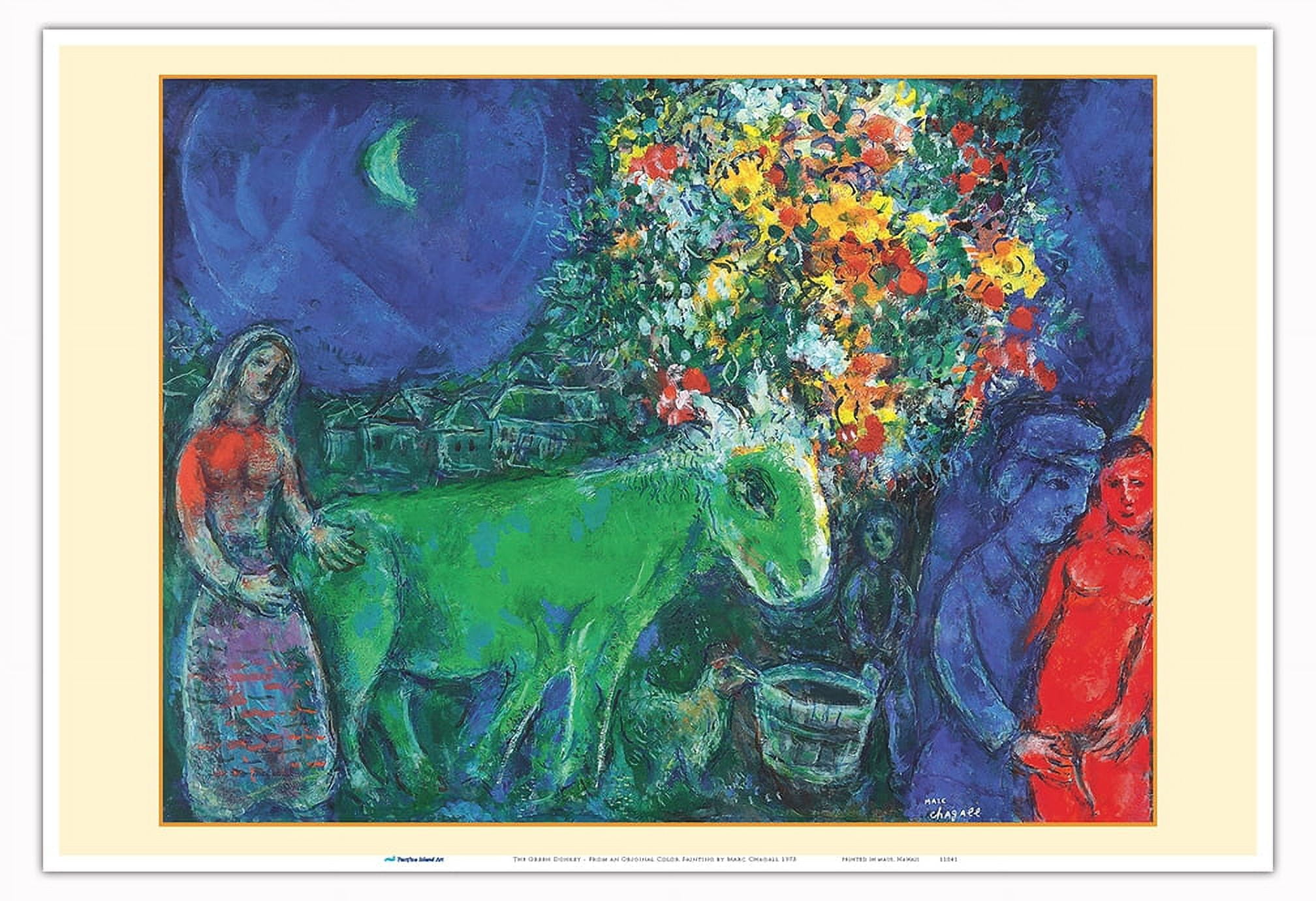The Green Donkey - From an Original Color Painting by Marc Chagall c ...