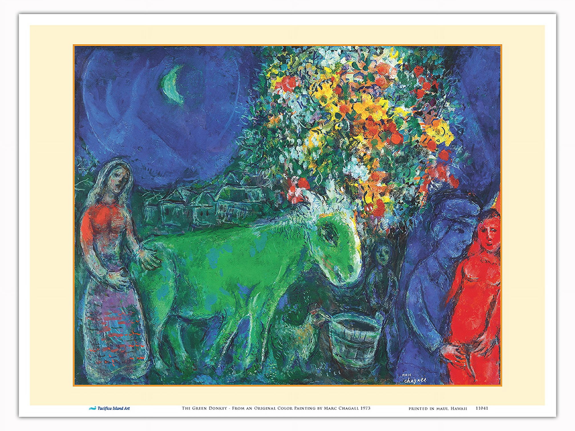 The Green Donkey - From an Original Color Painting by Marc Chagall c ...