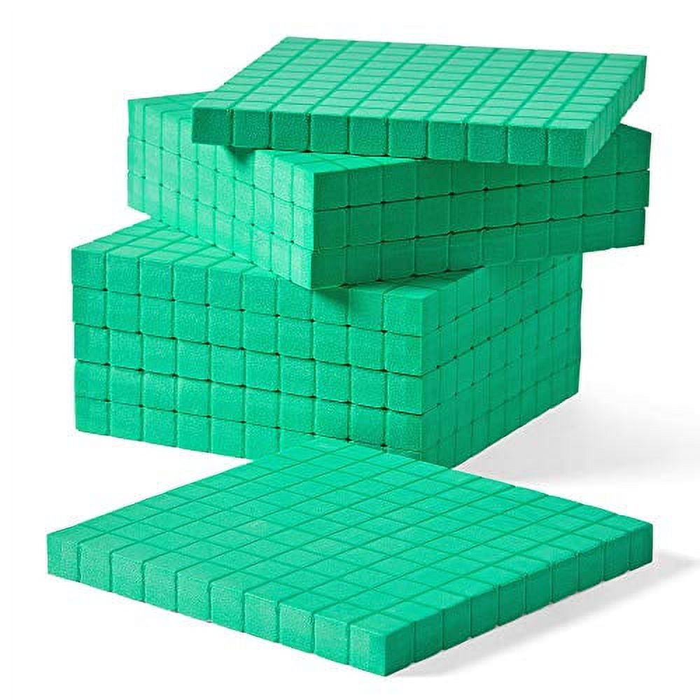The Green Foam Flats Base Ten Set includes: Place Value Cubes, Counting ...