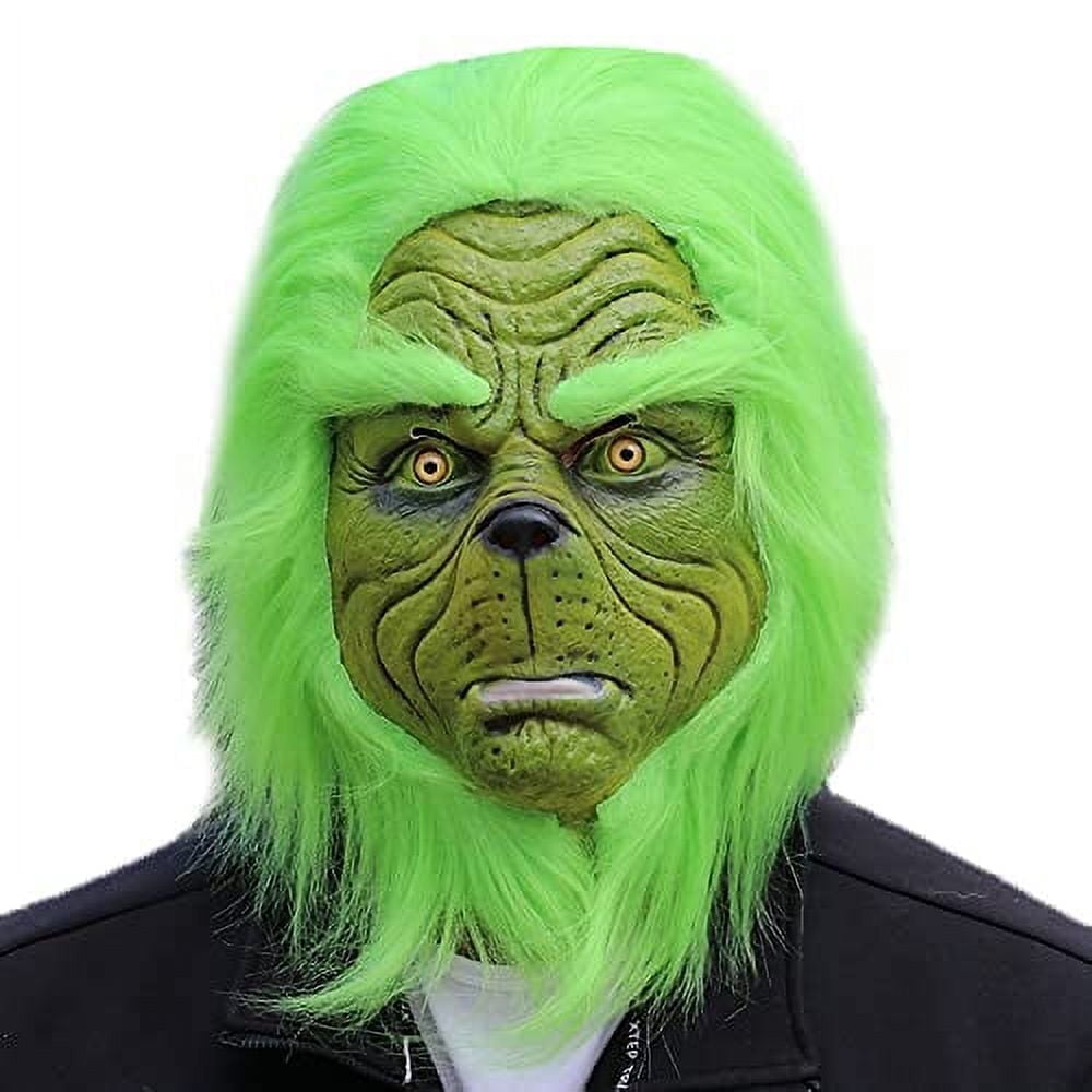The Green Mask Full Head Latex Xmas Hat Unisex Adult Costume Christmas ...