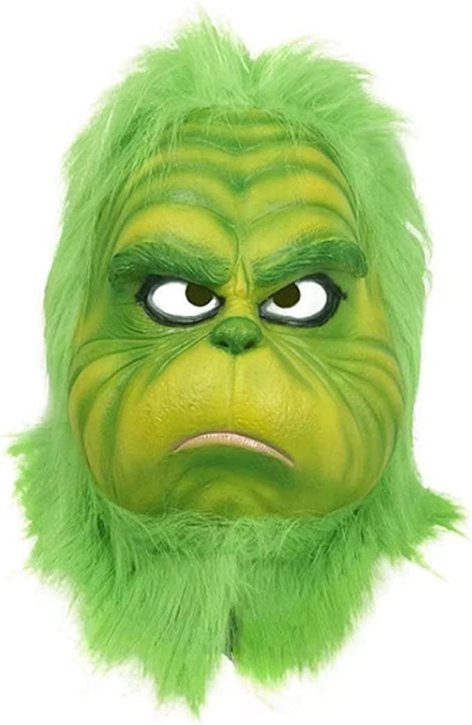 The Green Mask Full Head Latex Xmas Hat Unisex Adult Costume Christmas ...