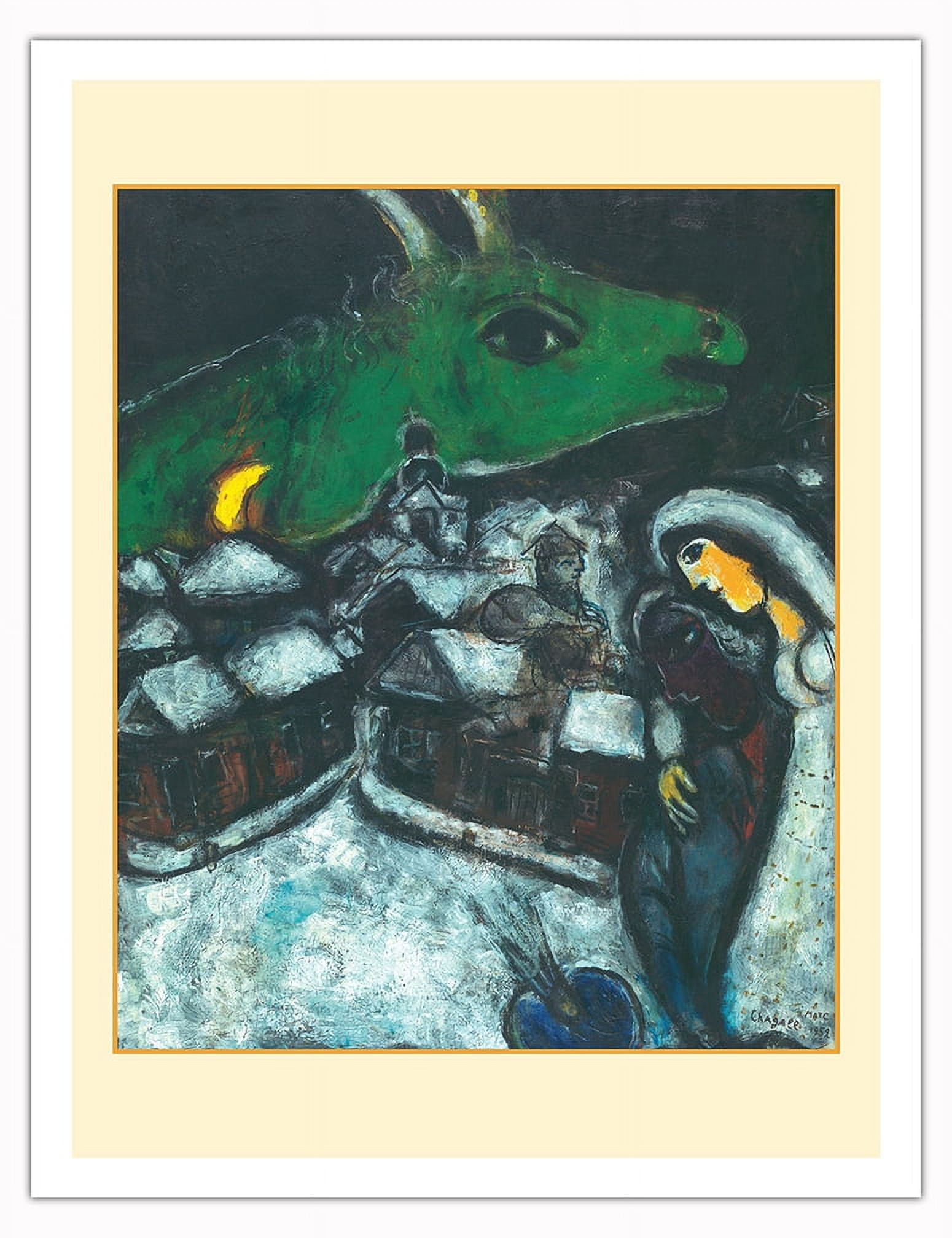 The Green Night - Vintage Abstract Art by Marc Chagall c.1952 - Fine ...