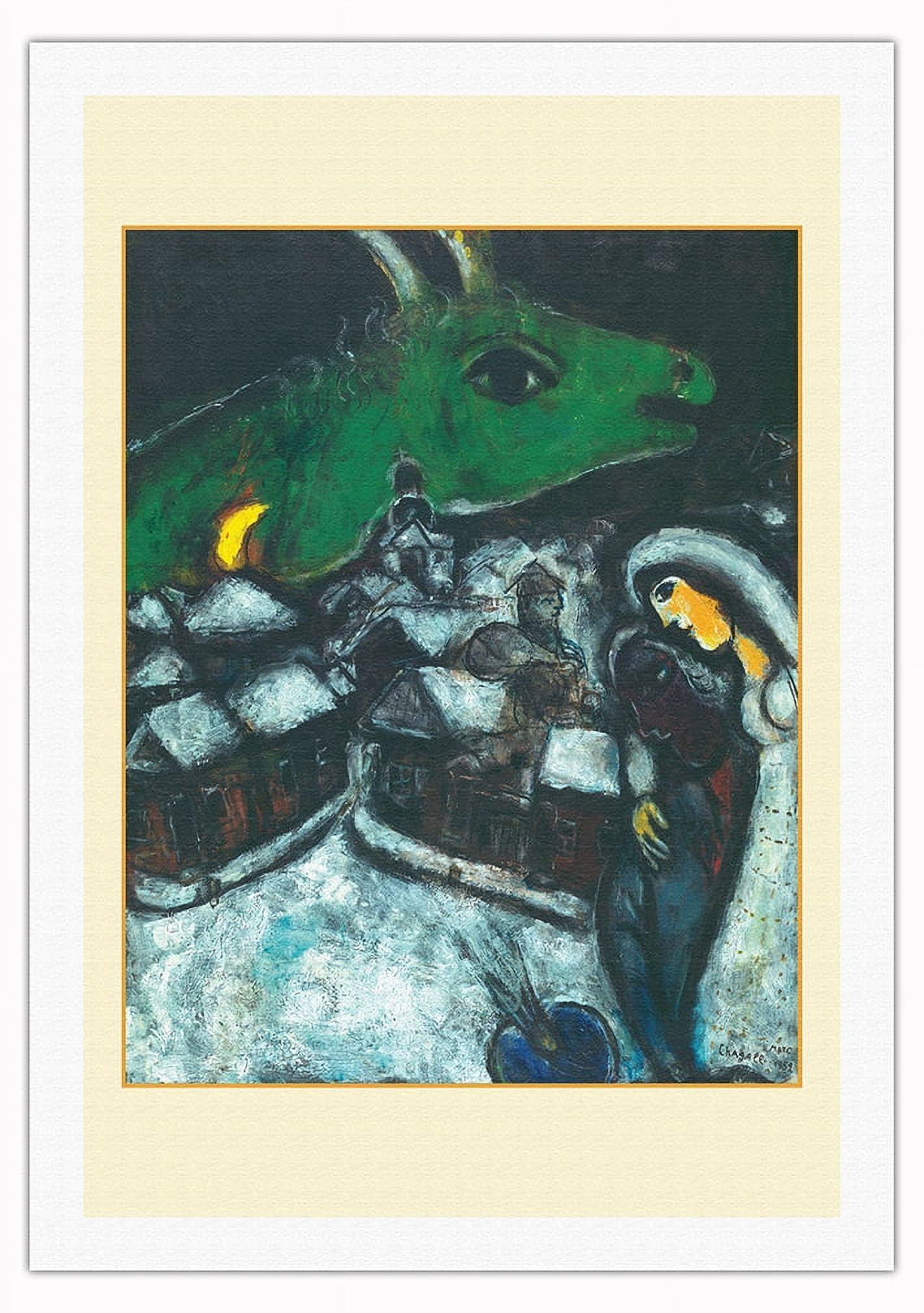 The Green Night - Vintage Abstract Art by Marc Chagall c.1952 - Fine ...