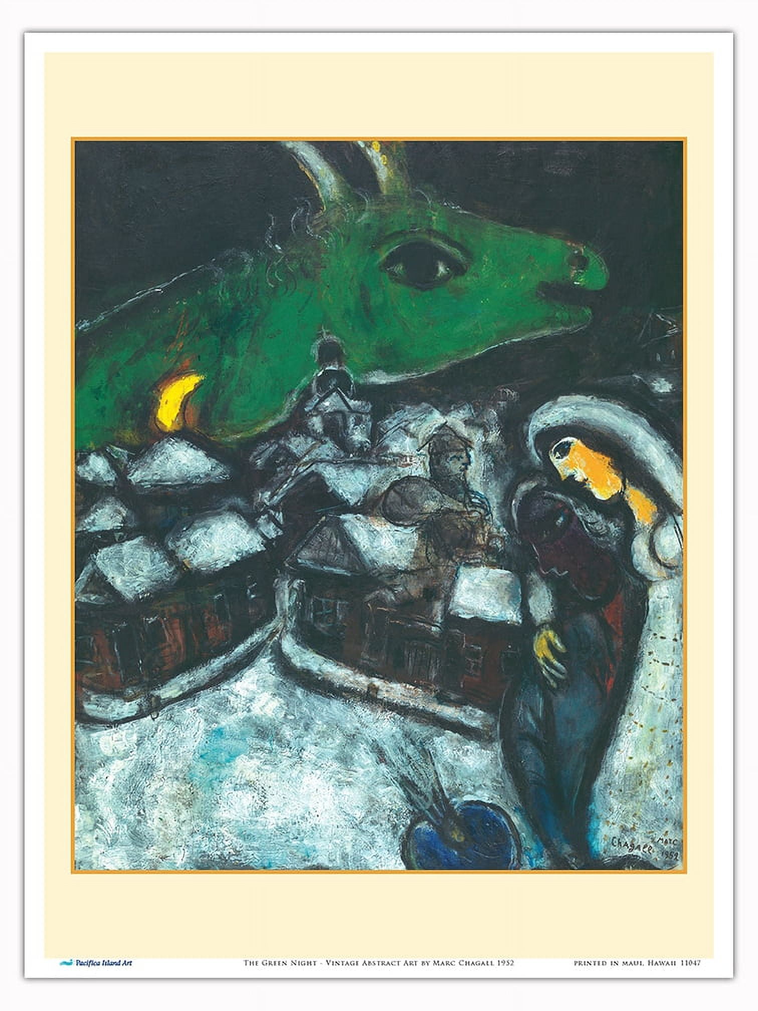 The Green Night - Vintage Abstract Art by Marc Chagall c.1952 - Master ...