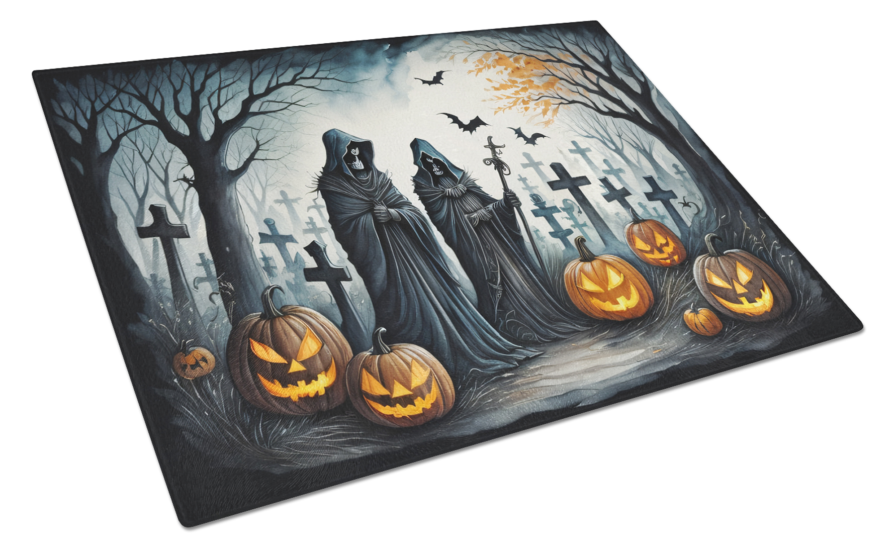The Grim Reaper Spooky Halloween Glass Cutting Board Large 12 in x 15 ...