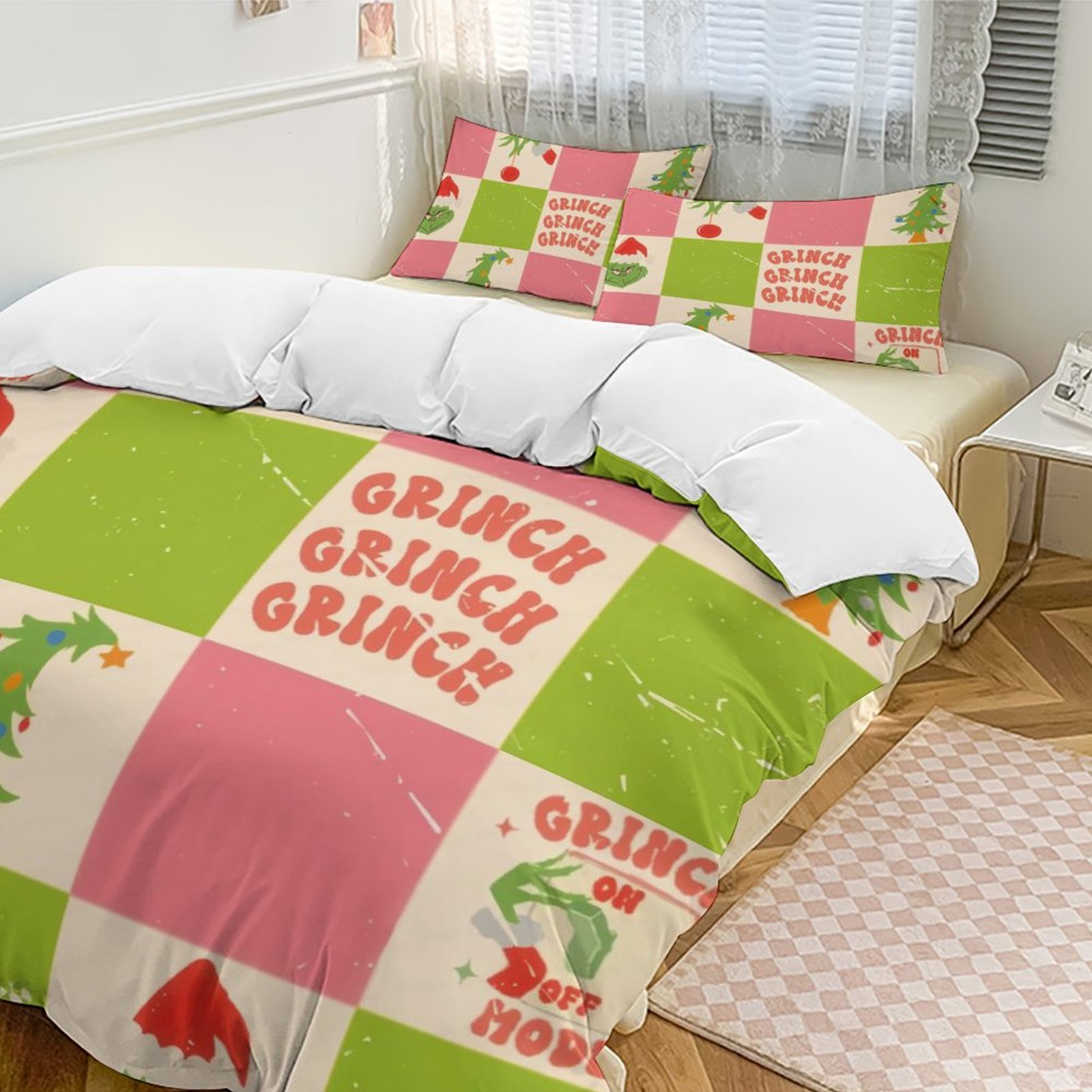 The Grinch 3-Piece Bedding Set (1 Duvet Cover + 2 Pillow Shams) Bedding ...