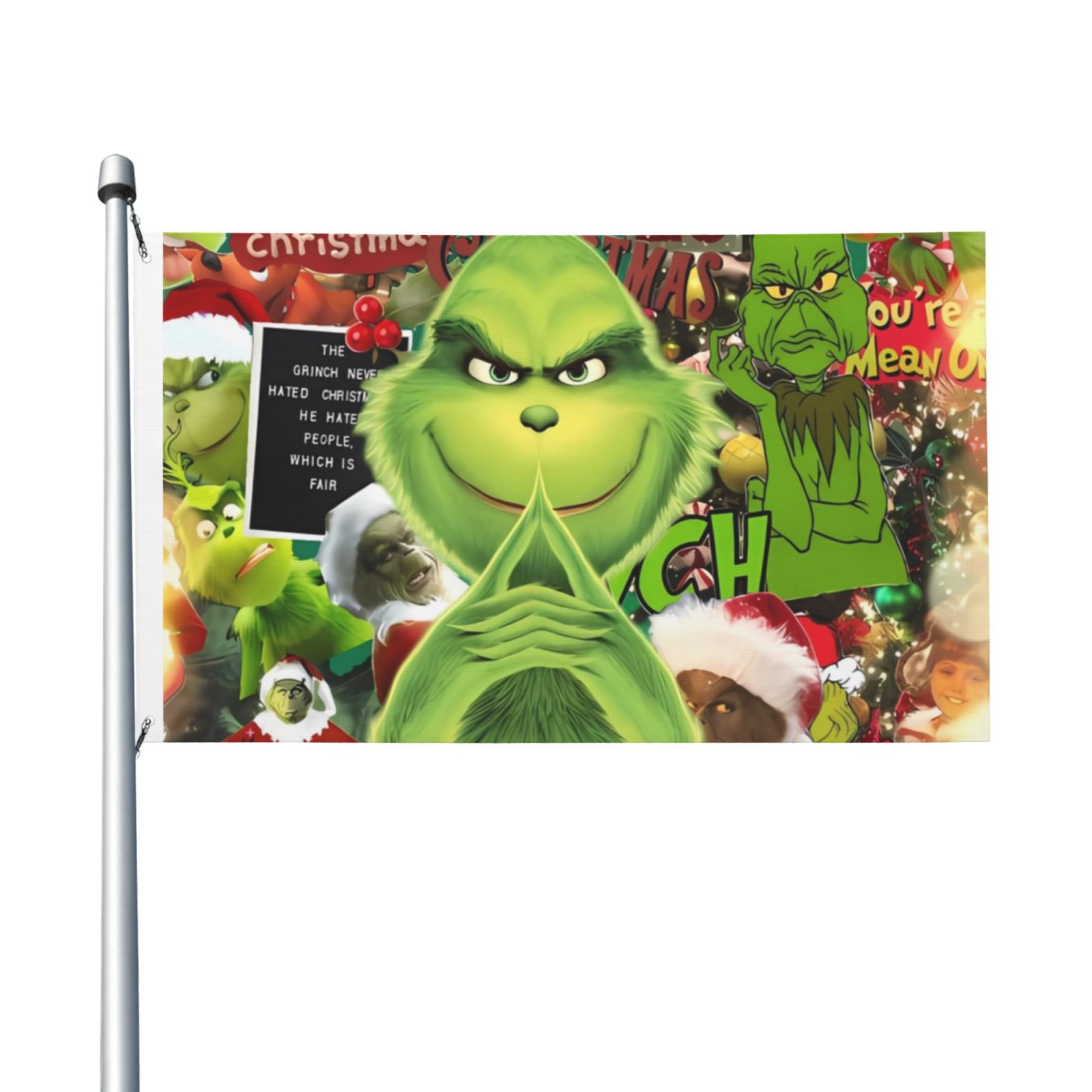 The Grinch 38 3x5ft Face Flag Fade Proof Holiday Fall Flag Outdoor ...