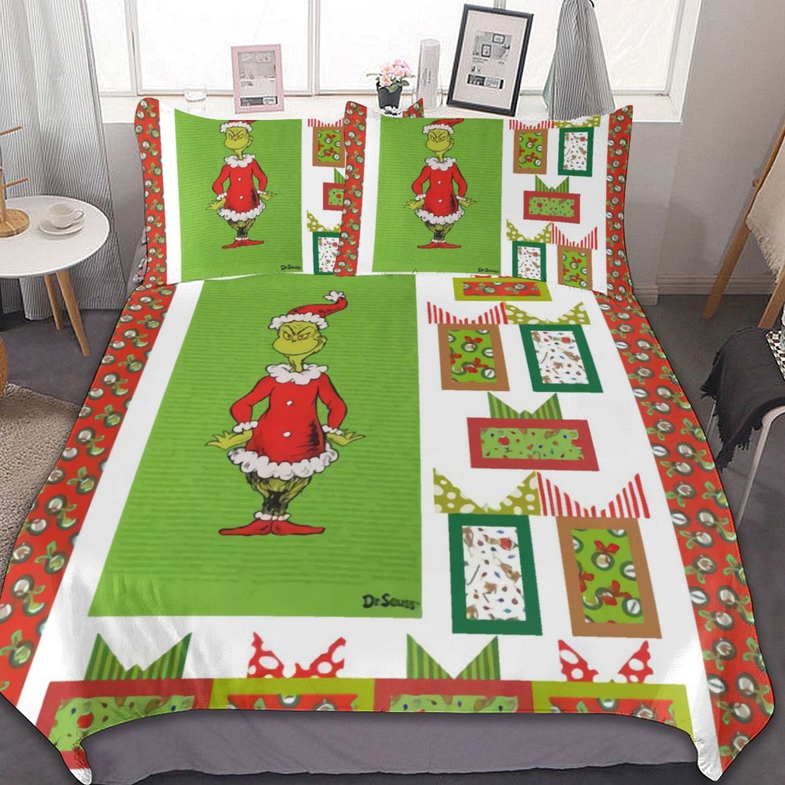 The Grinch Bed Duvet Cover Microfiber Bedding Sets 3D Printed ...