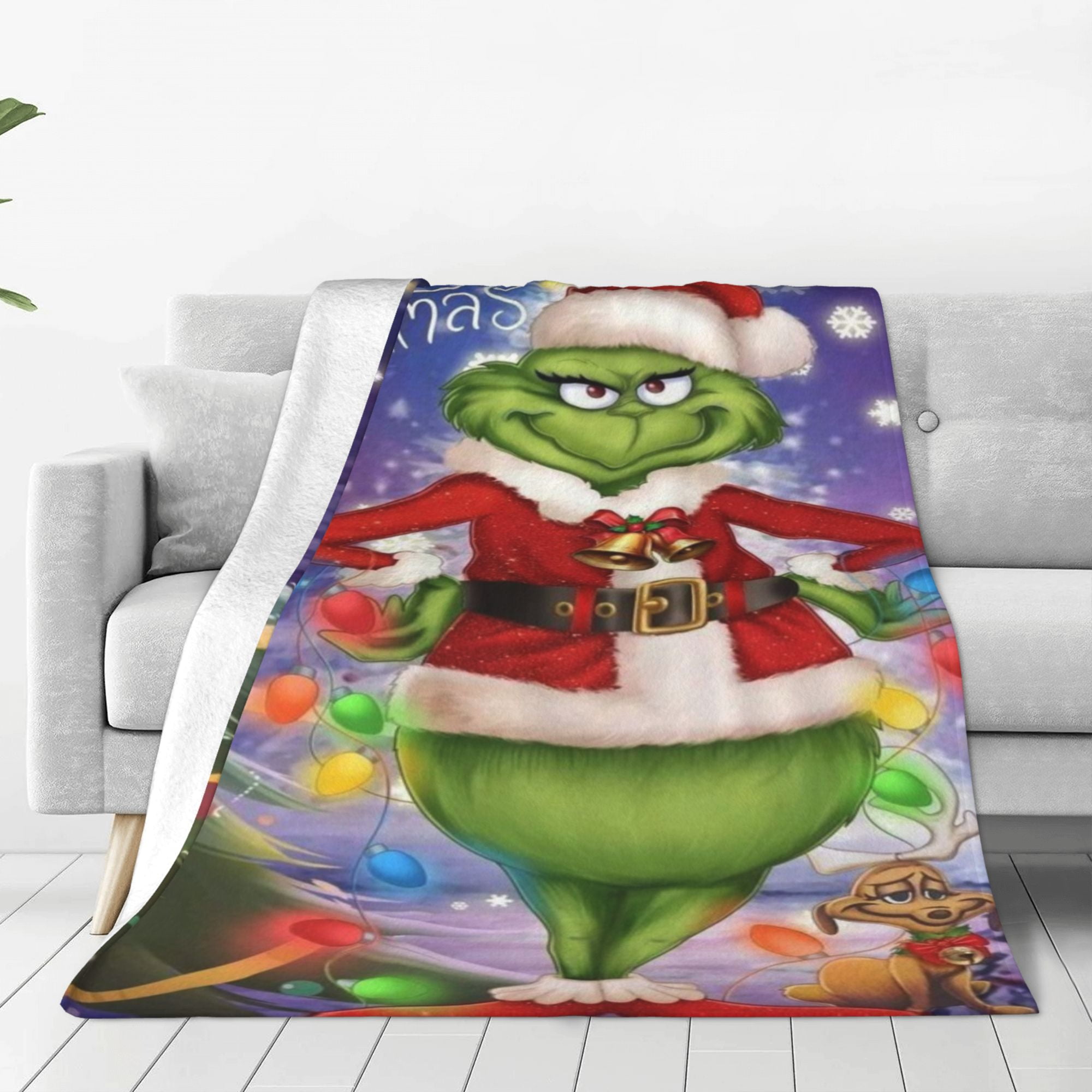 The Grinch Blanket,Christmas Decorative Extra Soft Fuzzy Throw Blanket ...