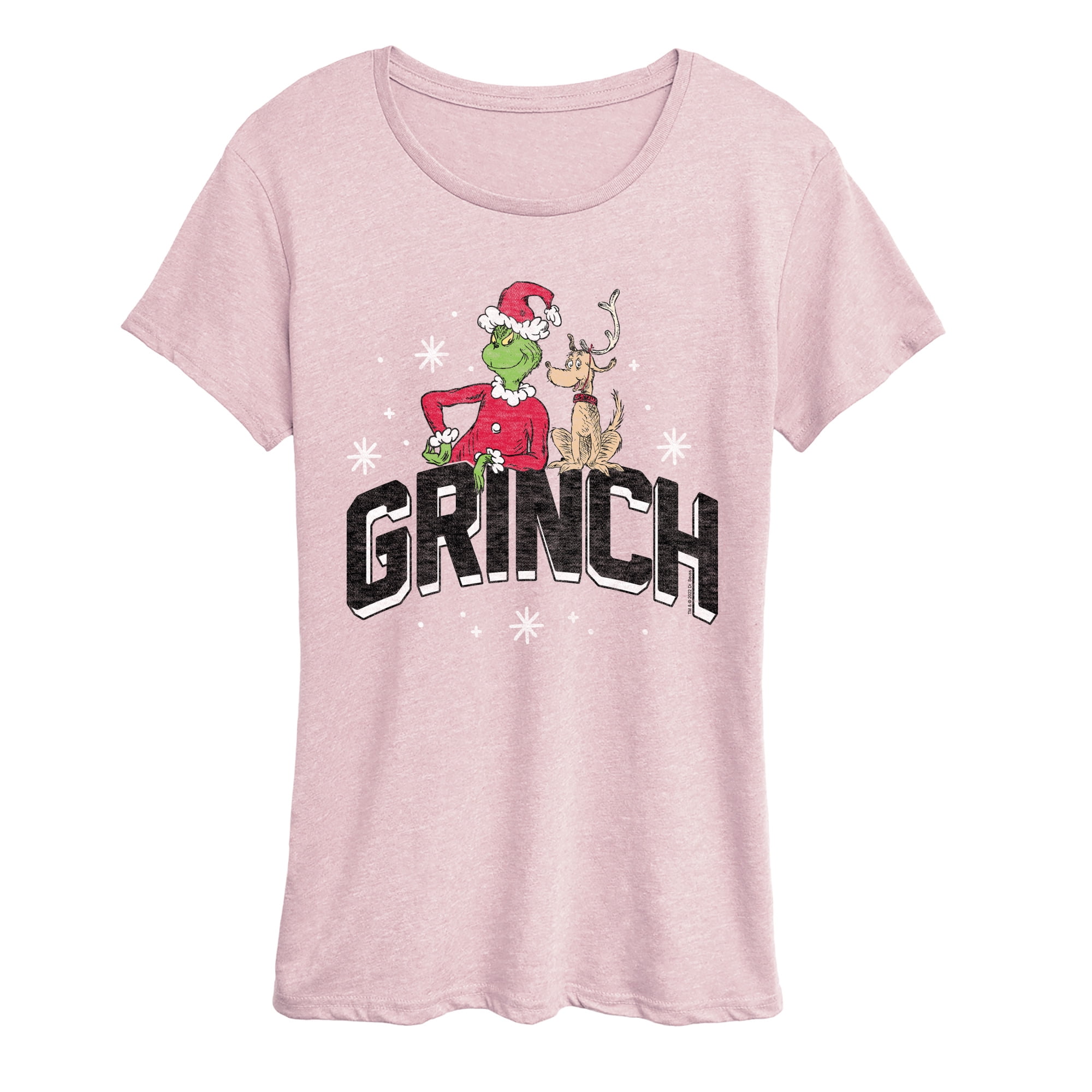 The Grinch - Block Letters And Max - Women's Short Sleeve Graphic T ...