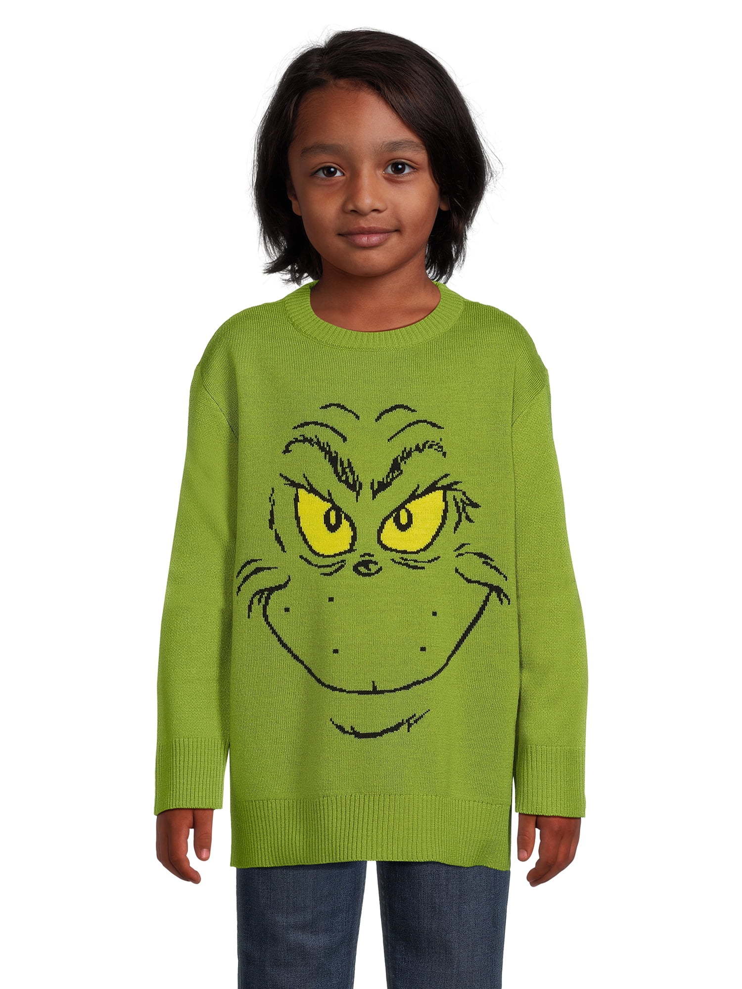 The Grinch Boys Graphic Holiday Crew Neck Sweater, Size XS-2XL ...