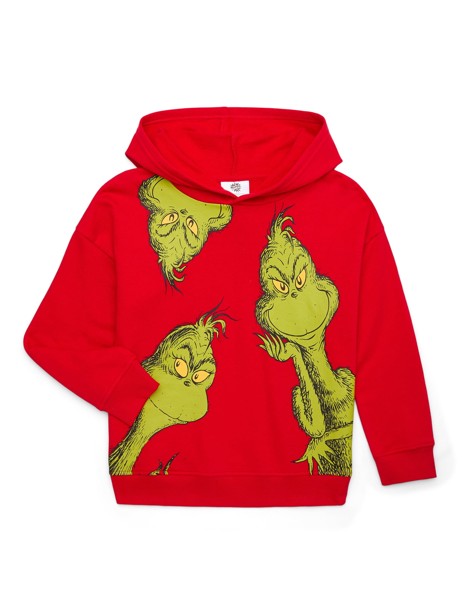 Dr. Seuss' The Grinch Boys Pullover Hoodie Long Sleeves Sizes 4-18 ...